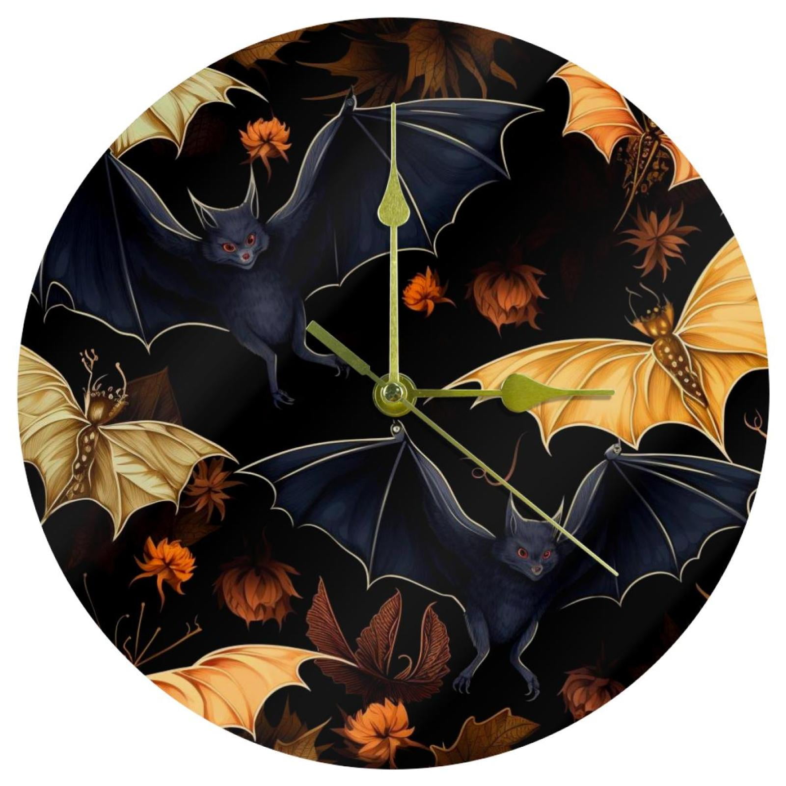 Bats Circular Acrylic Wall Clock - Elegant and Functional Timepiece ...