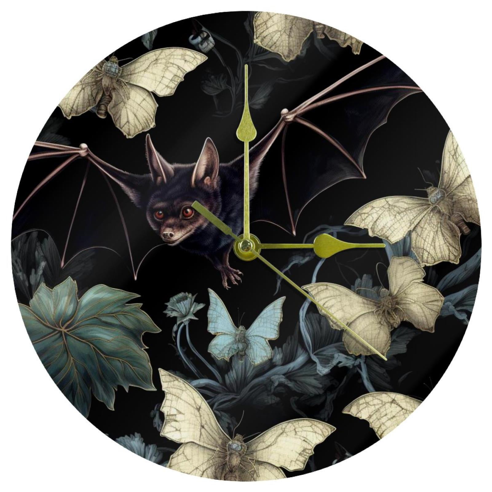 Bats Circular Acrylic Wall Clock - Stylish Timepiece for Modern Decor ...