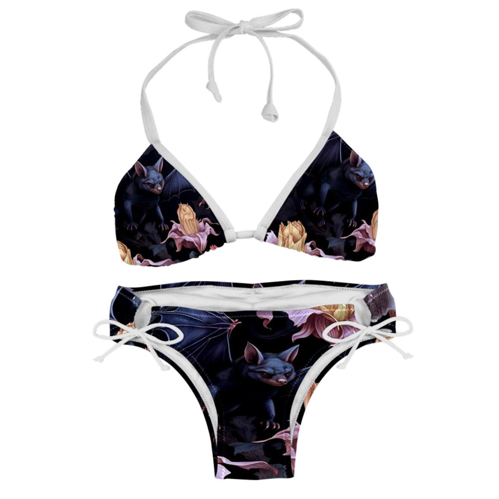 Bats Detachable Sponge Adjustable Strap Bikini Set Swim Wear 2-Pack ...