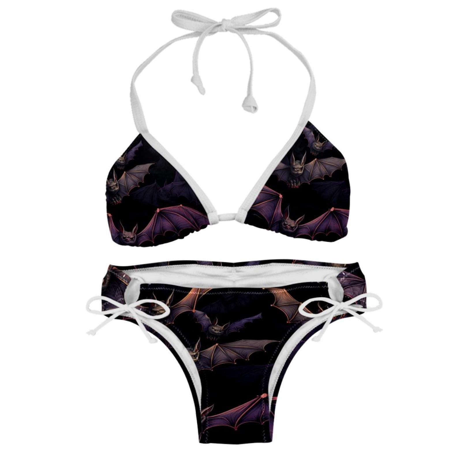 Bats Detachable Sponge Adjustable Strap Bikini Set Two-Pack Swim Suit ...