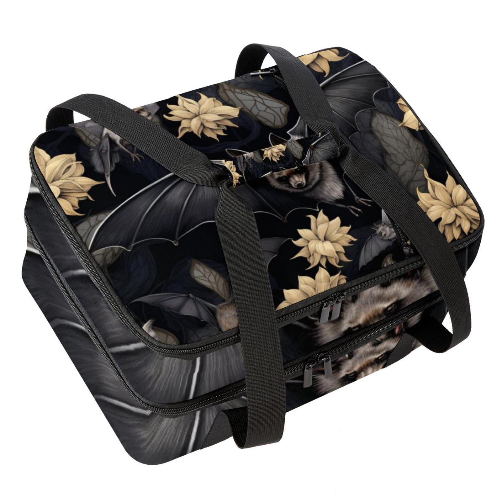 Bats Double Layered Insulated Lunch Bag with Two Compartments, Large ...