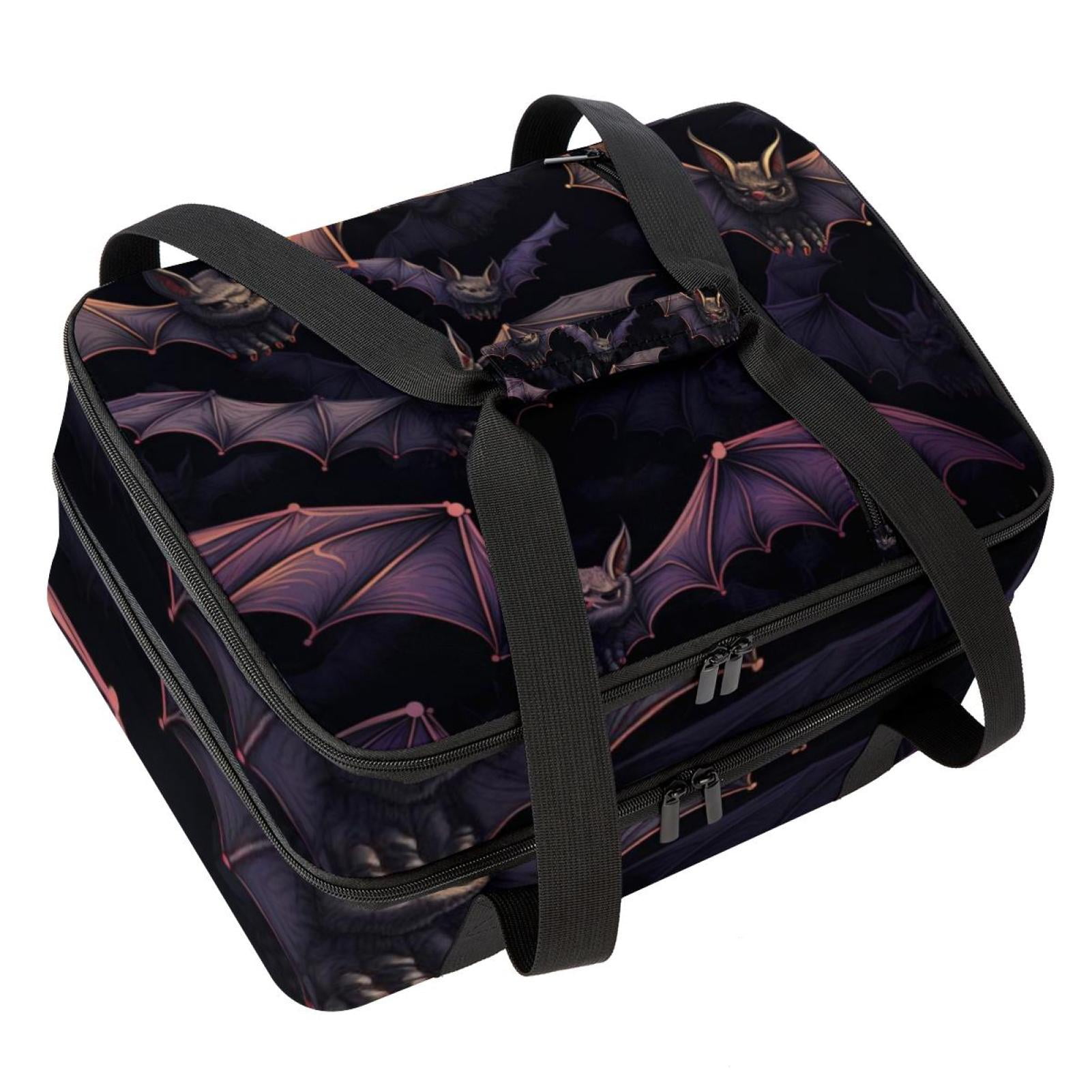 Bats Double Layered Insulated Lunch Bag with Two Compartments - Large ...
