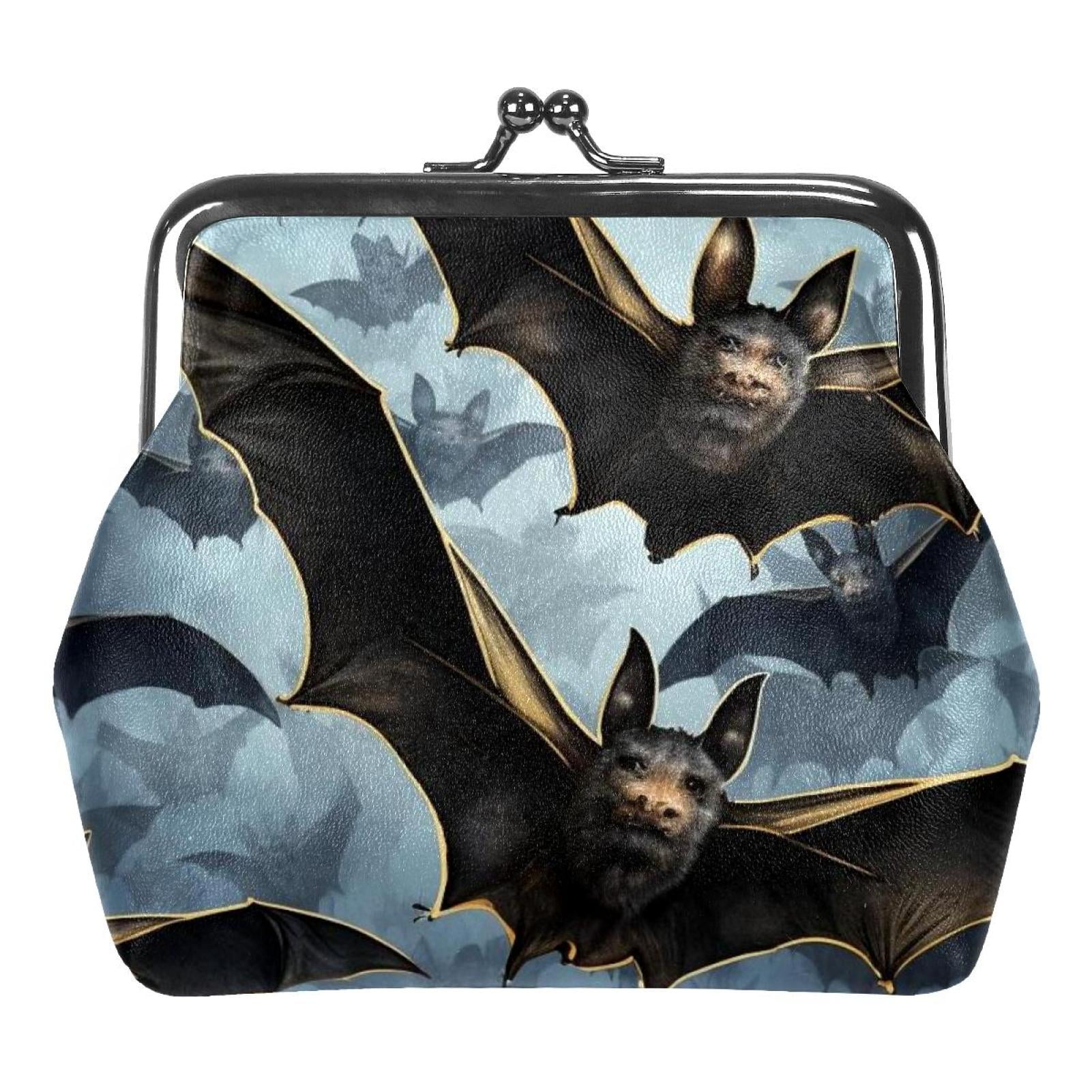 Bats Elegant Microfiber Coin Purse with Zinc Alloy Jaws and Compact ...