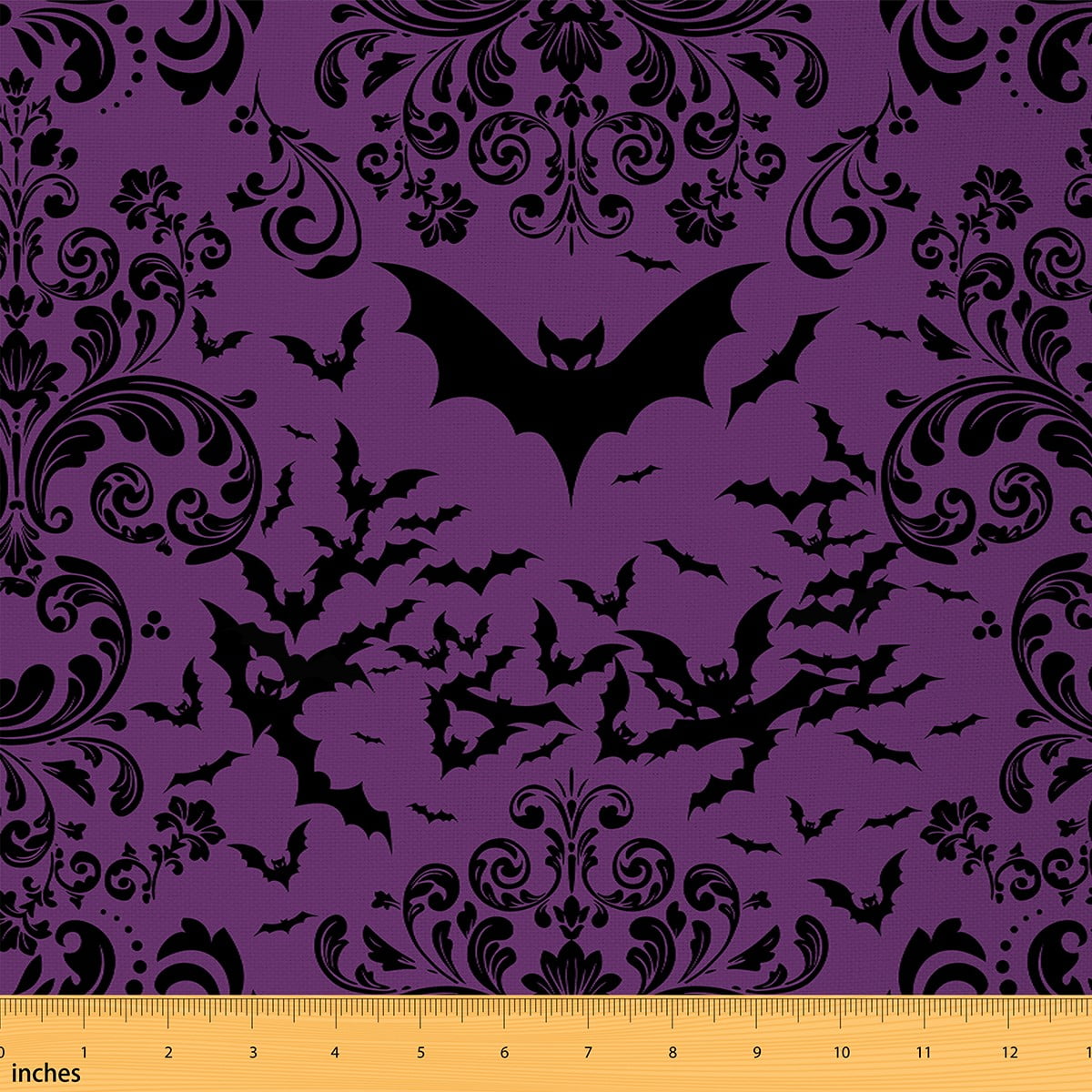 Bats Fabric By The Yard, Retro Damask Flowers Craft Patchwork ...