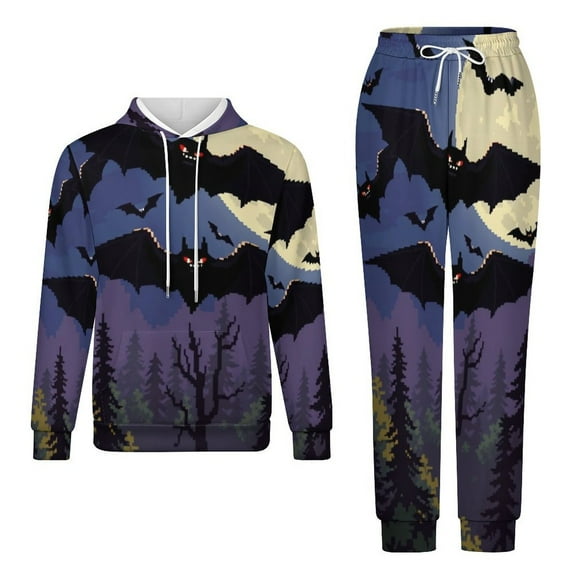 Bats Flying Night Scene Hoodie + Pants Suit Cool Men/Women 2 Pcs ...