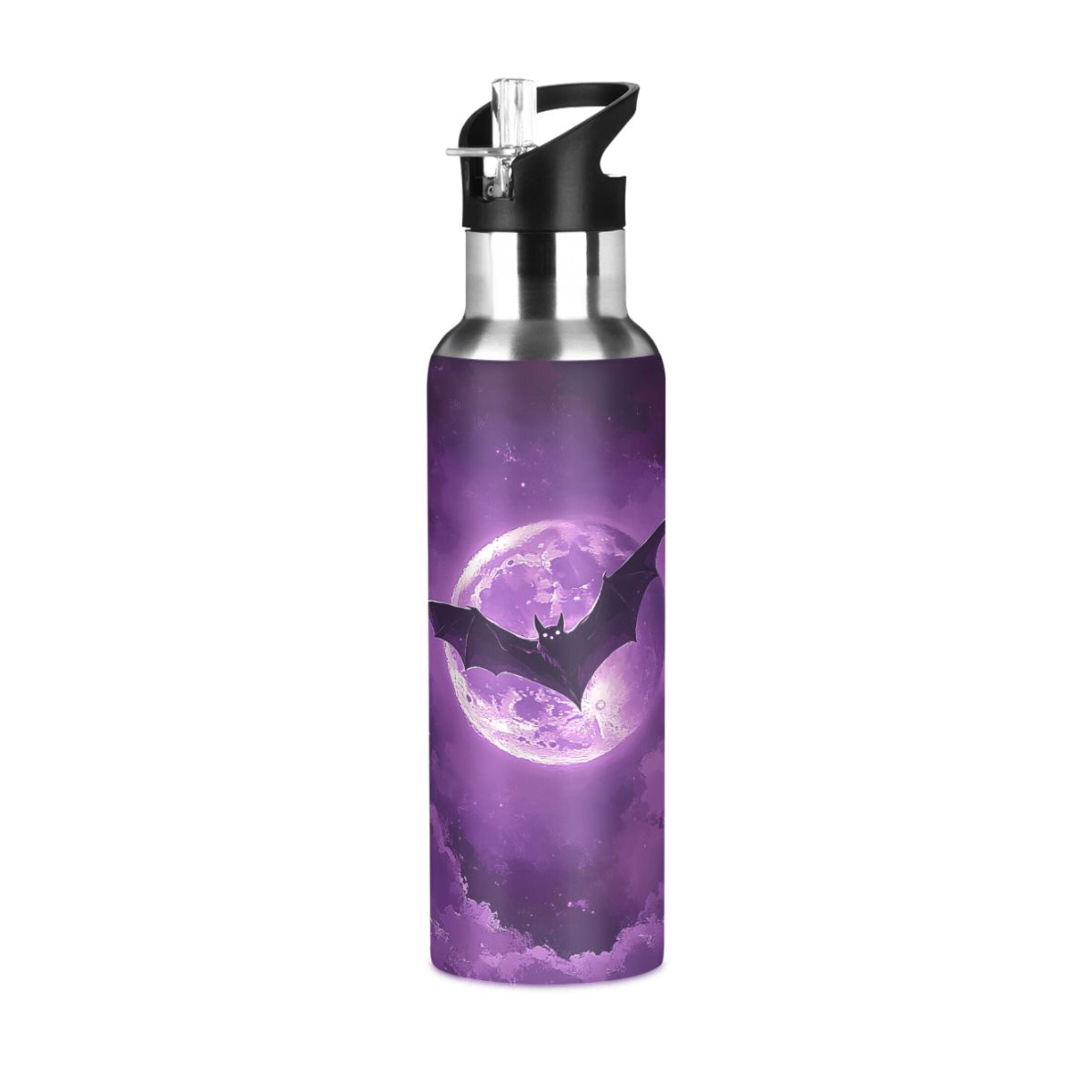Water Bottles 20oz Straw Lid Wide Mouth Stainless Steel for School ...