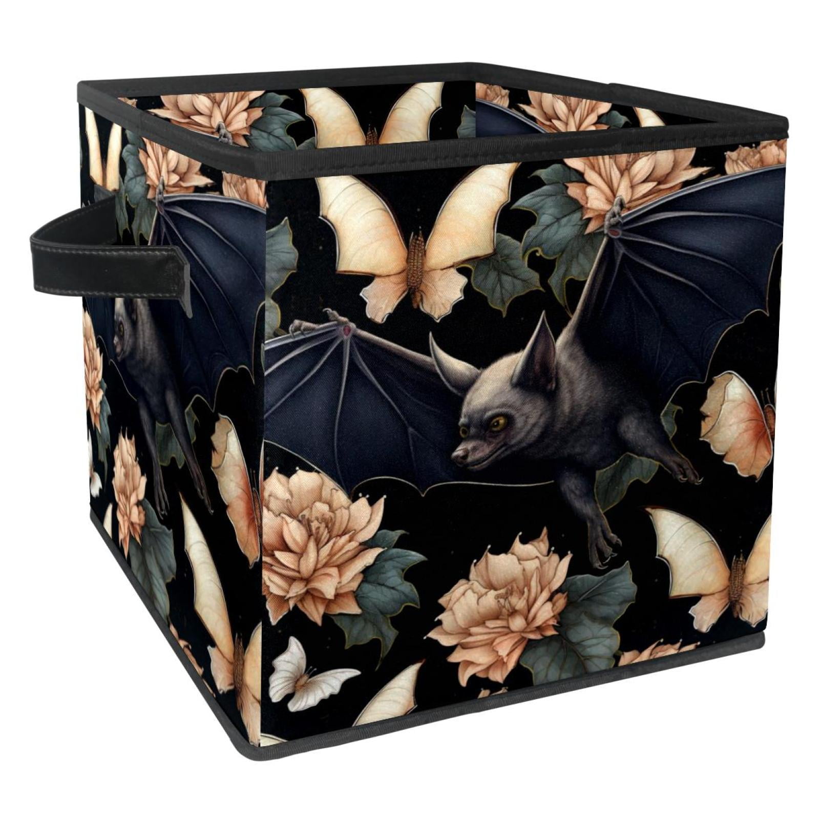 Bats Foldable Organizer Bins with Handle, 10.8"x10.5"x10.6", Large ...