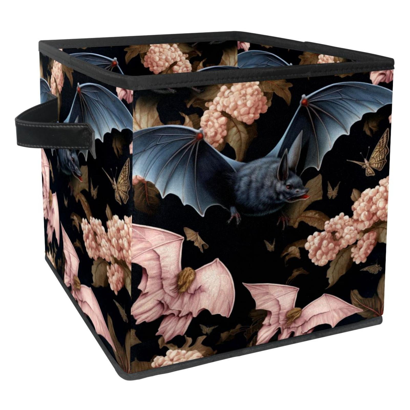 Bats Foldable Storage Basket with Handle, 10.8"x10.5"x10.6", Large ...