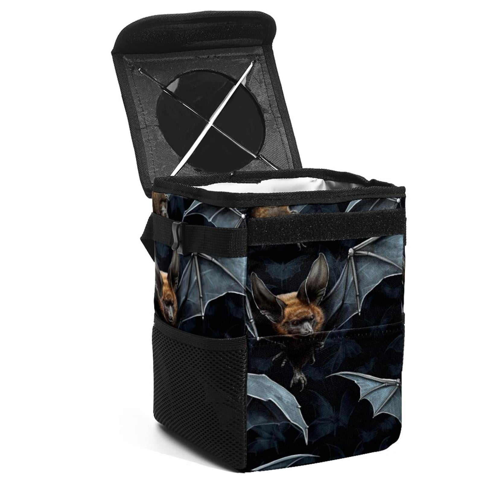 Bats Foldable, with Lid, Leak-proof, Hanging Car Trash Can Garbage Can ...