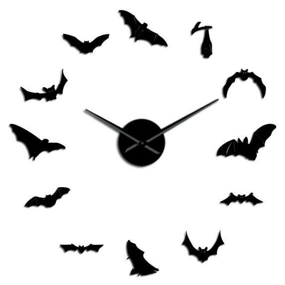Bats Frameless Wall Clock Stickers, DIY Modern Decorative Clocks for ...