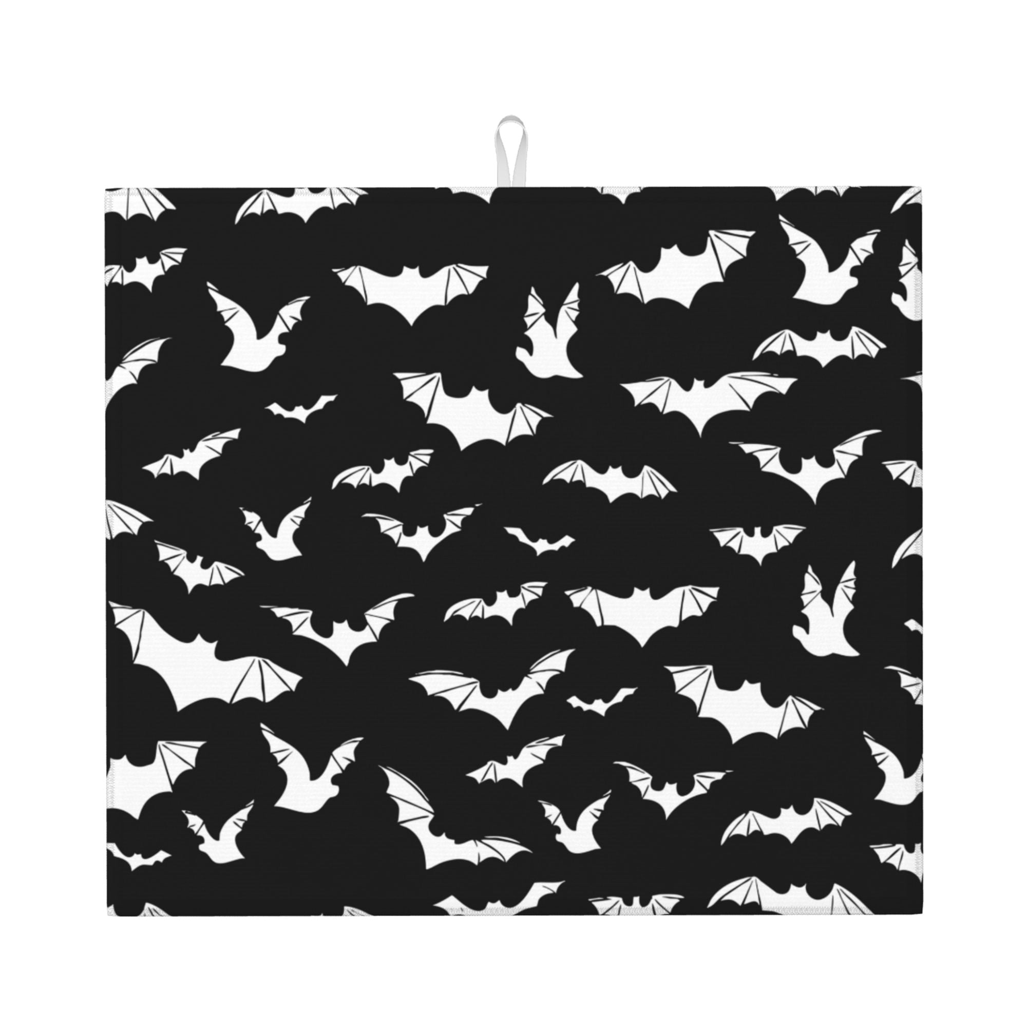 Bats-Halloween-Goth Microfiber Kitchen Counter Mat,Dish Drying Pad for ...