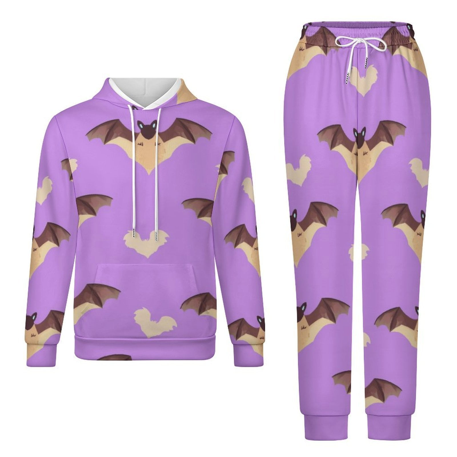 Bats Hearts on Purple. Hoodie And Pants Set Tracksuit Men Women ...