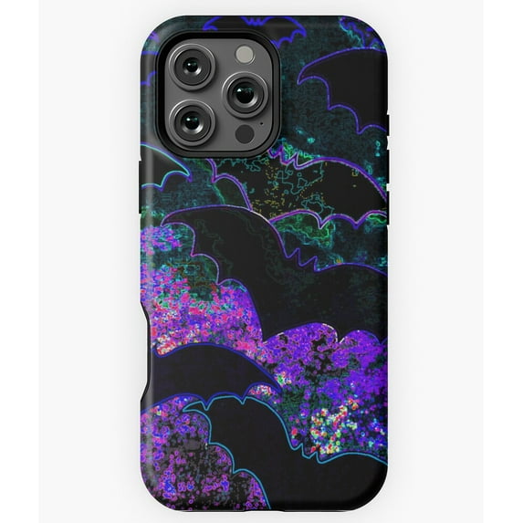 Bats In Flight Neon Purple M17421 Phone case for iPhone 11 to 16 Pro ...