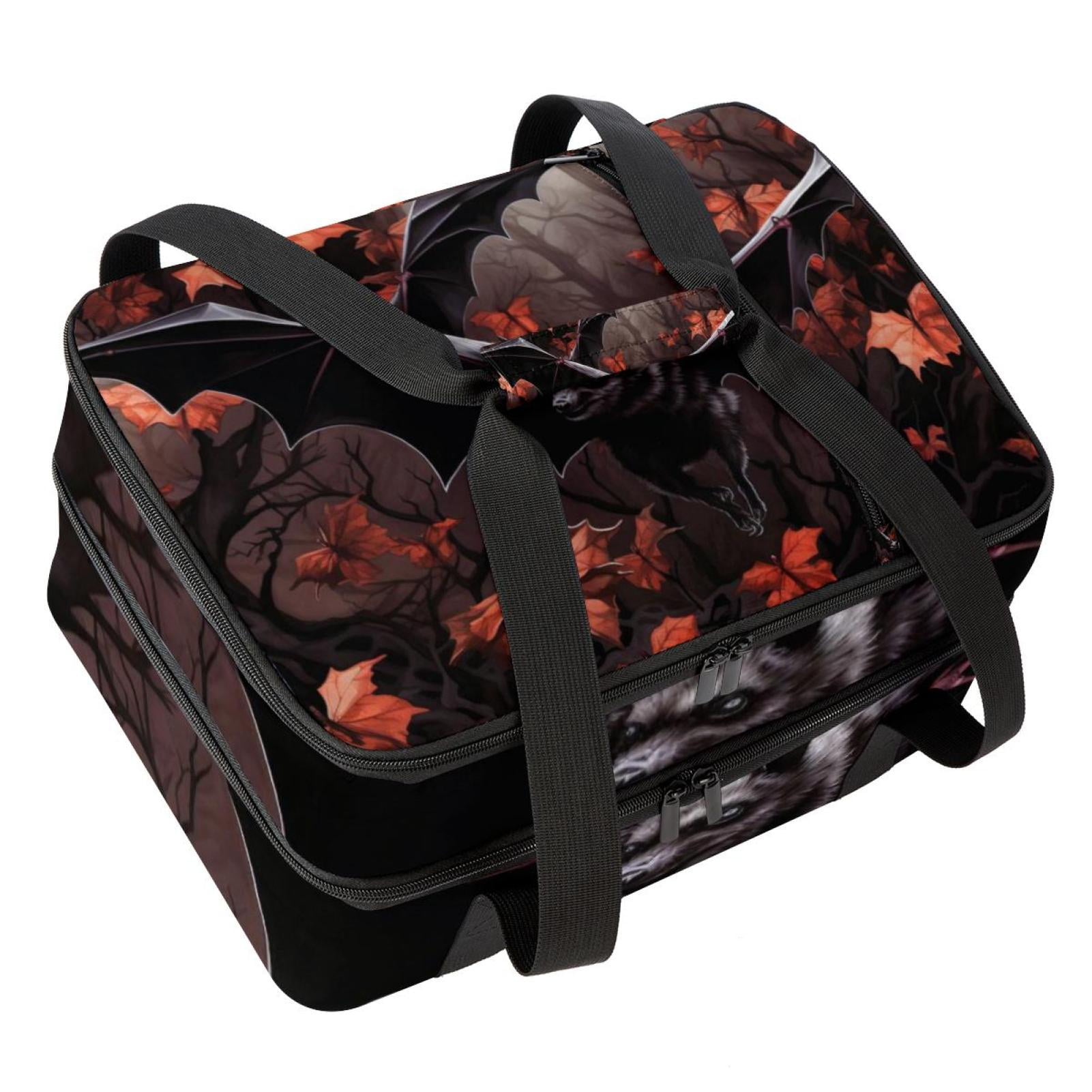 Bats Insulated Double Layered Lunch Bag with Two Compartments, Large ...