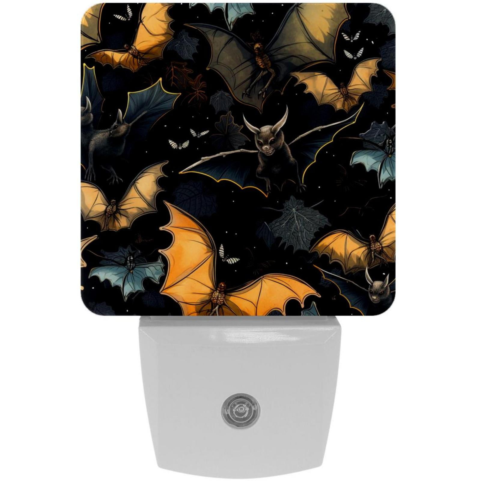 Bats LED Square Night Lights - Energy Efficient Bedside Lamp with Soft ...