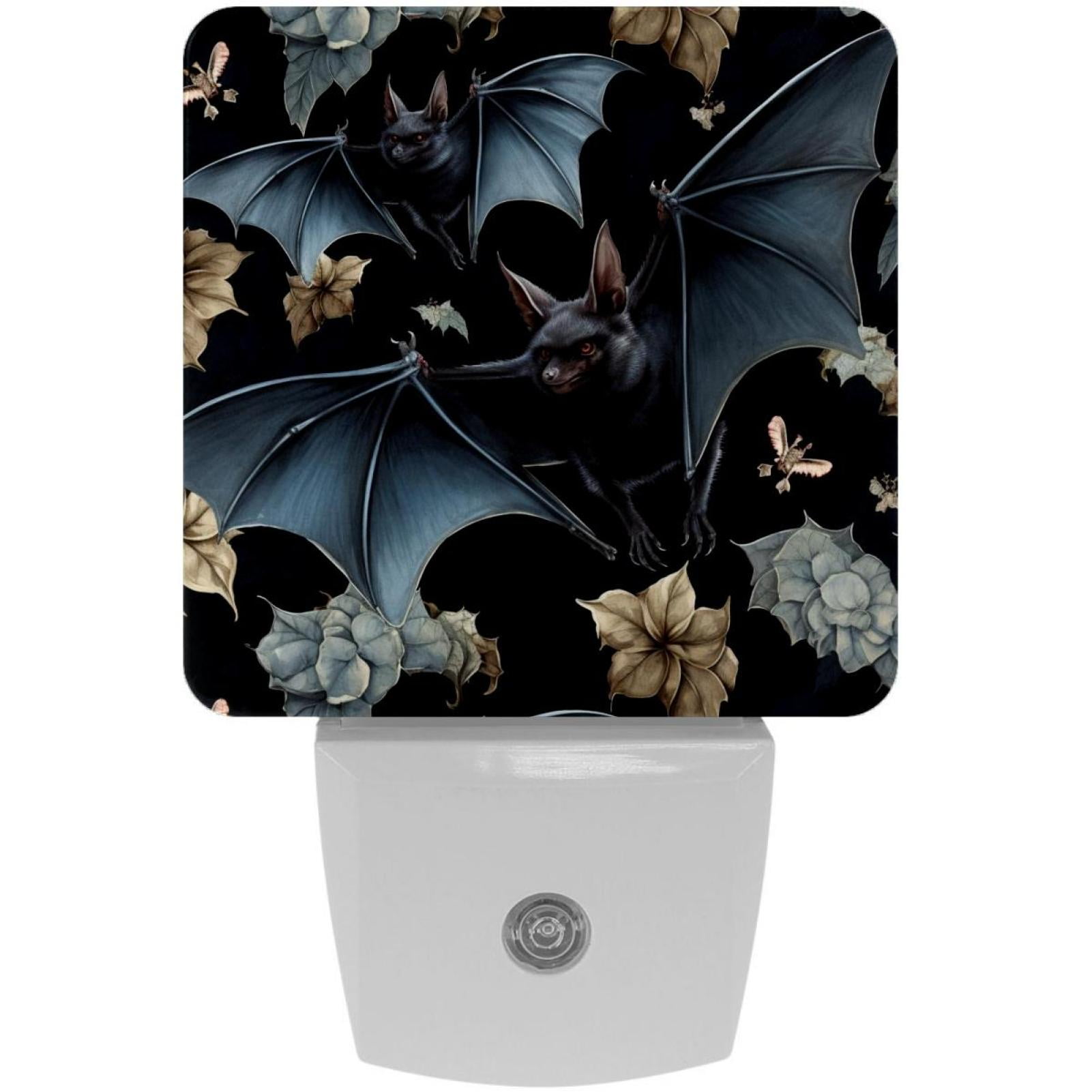 Bats LED Square Night Lights - Energy Efficient Plug-in Wall Lamp with ...