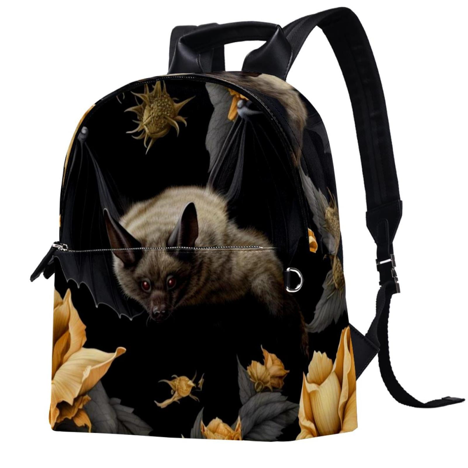 Bats Lightweight Leather Baby Backpack with Adjustable Straps, Large ...