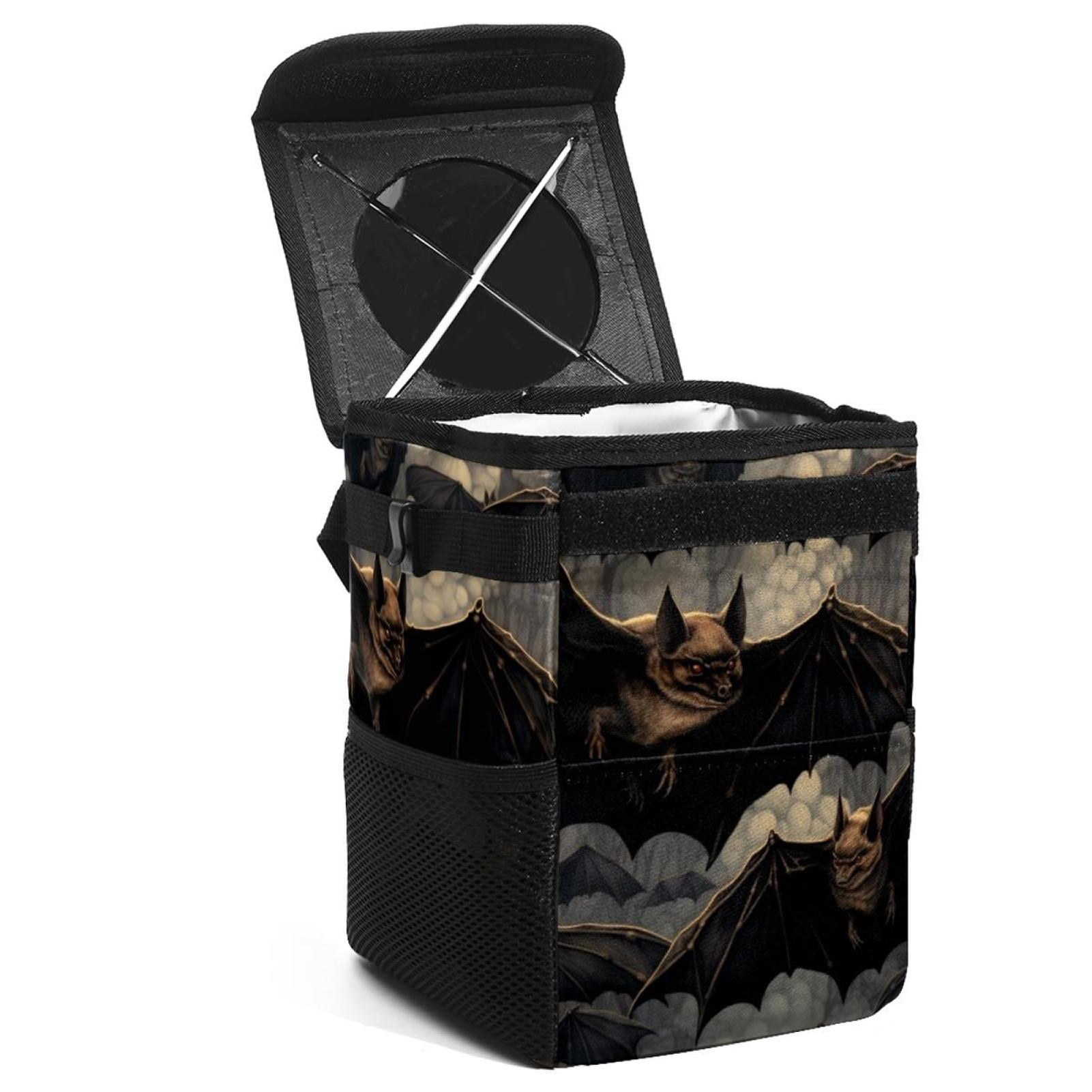 Bats Mini Trash Can for Car: Foldable, with Lid, Leak-proof, Hanging ...