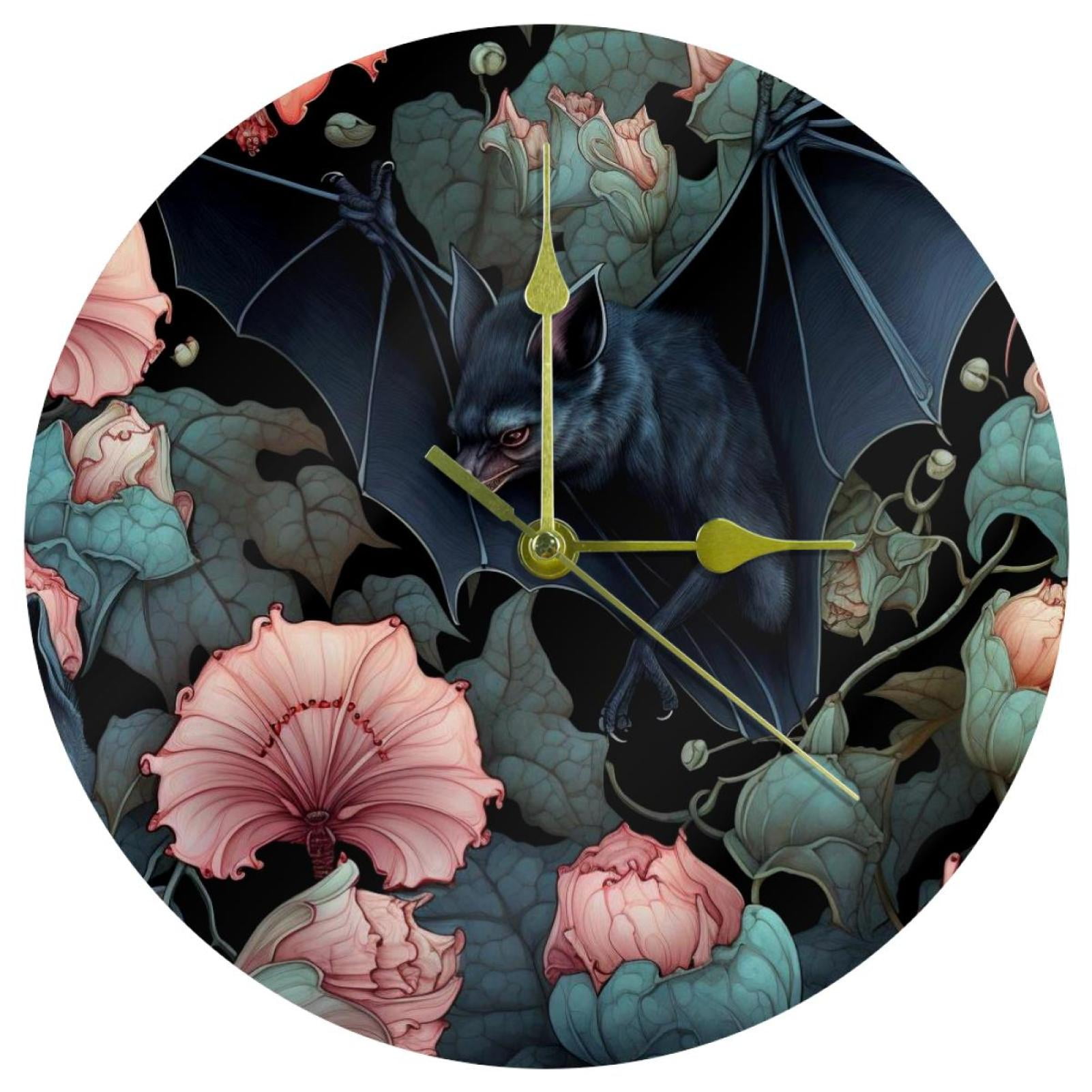 Bats Modern Acrylic Circular Wall Clock - Sleek Timepiece for Stylish ...