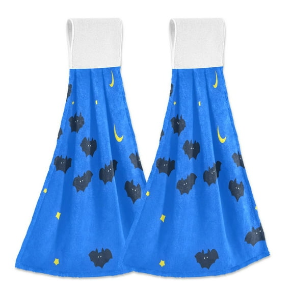 Bats Moons and Stars Hand Towels 2 Pack Quick Drying Home Storage ...
