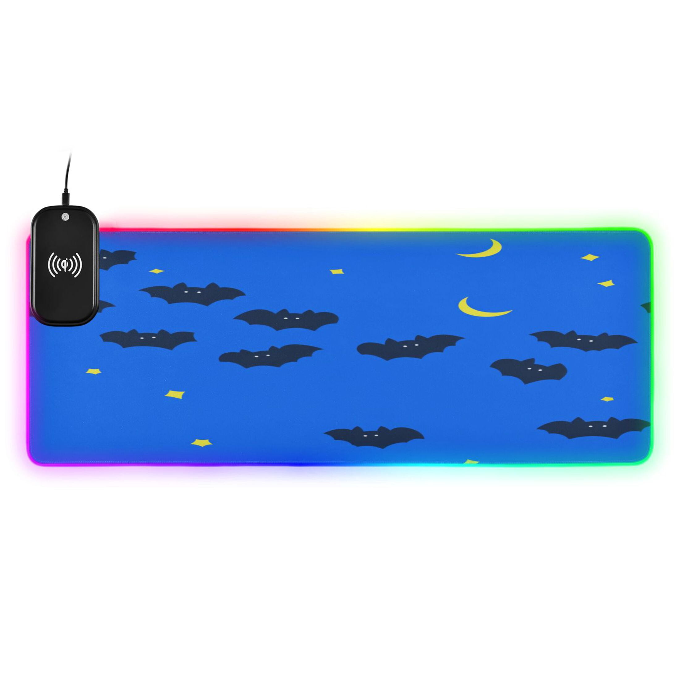 Bats Moons and Stars Large RGB Gaming Mouse Pad with Fast Wireless ...