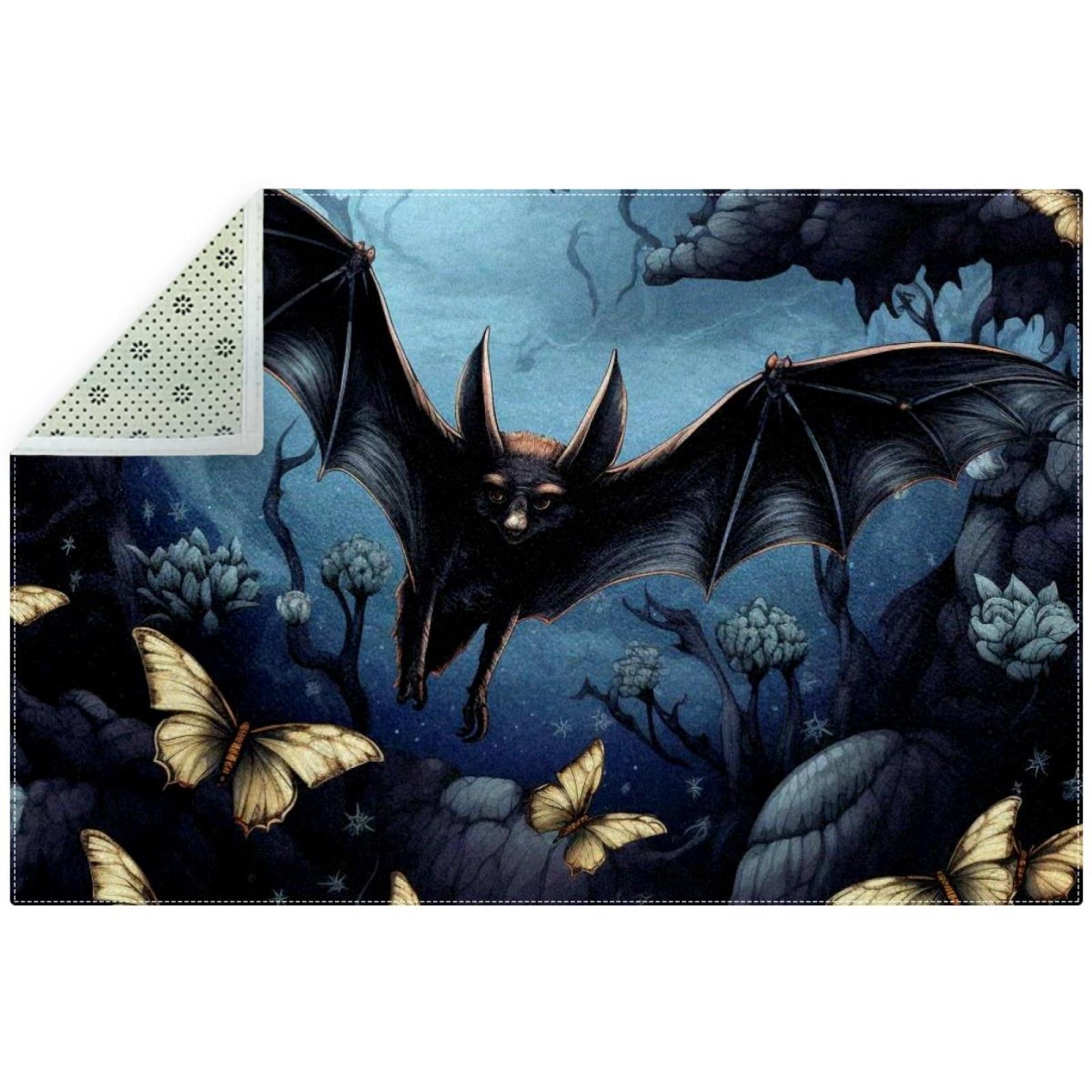 Bats Office Mat with Right-Angle Design - Polyester Floor Mat for ...
