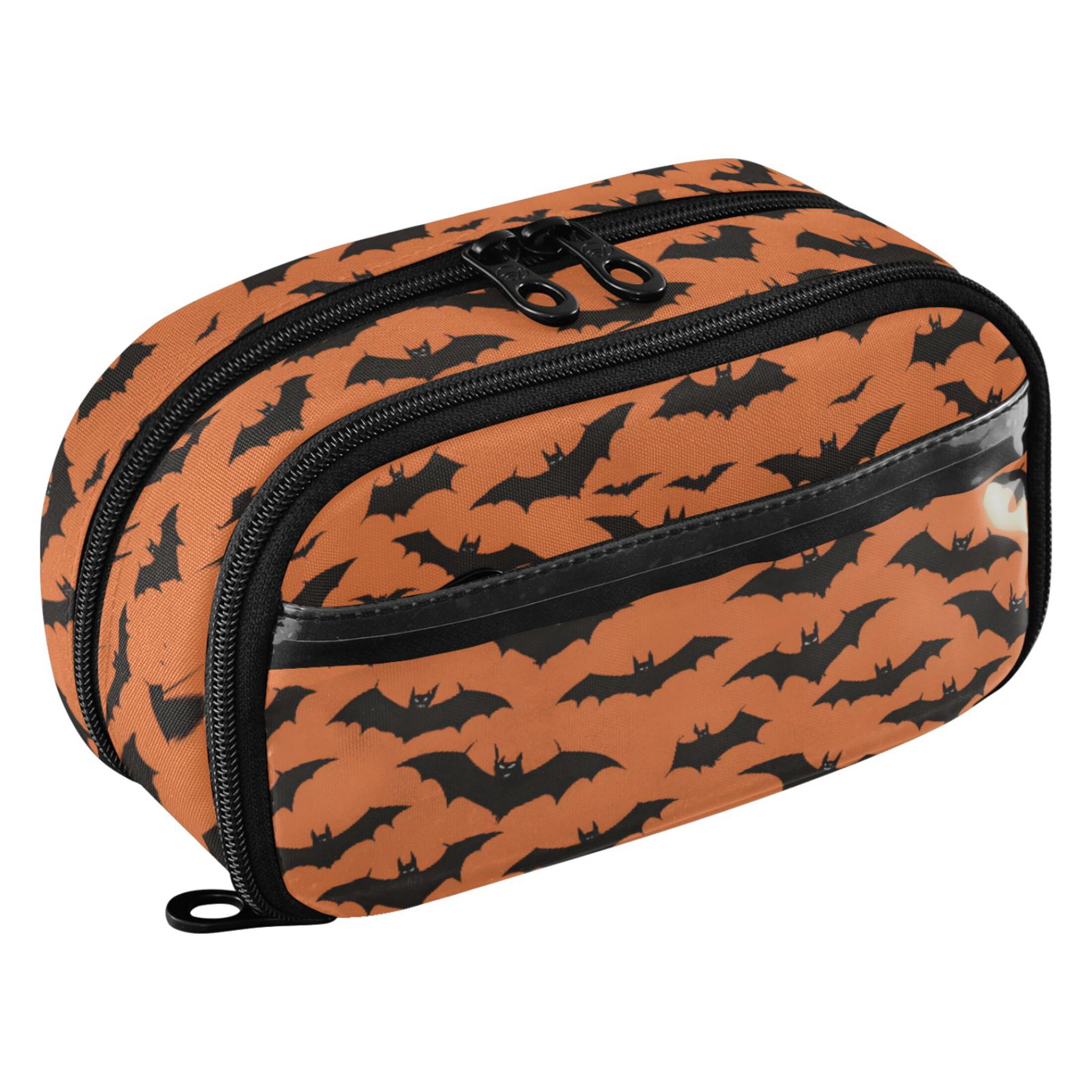Bats Pattern PVC Pencil Case Water-Repellent Clear Window Pencil Bag ...