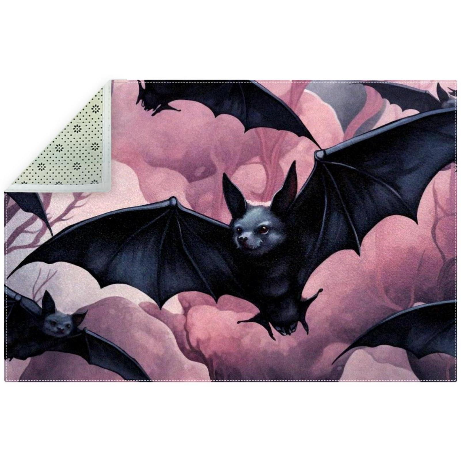 Bats Polyester Office Mat - Right-Angle Floor Mat for Office Desk ...