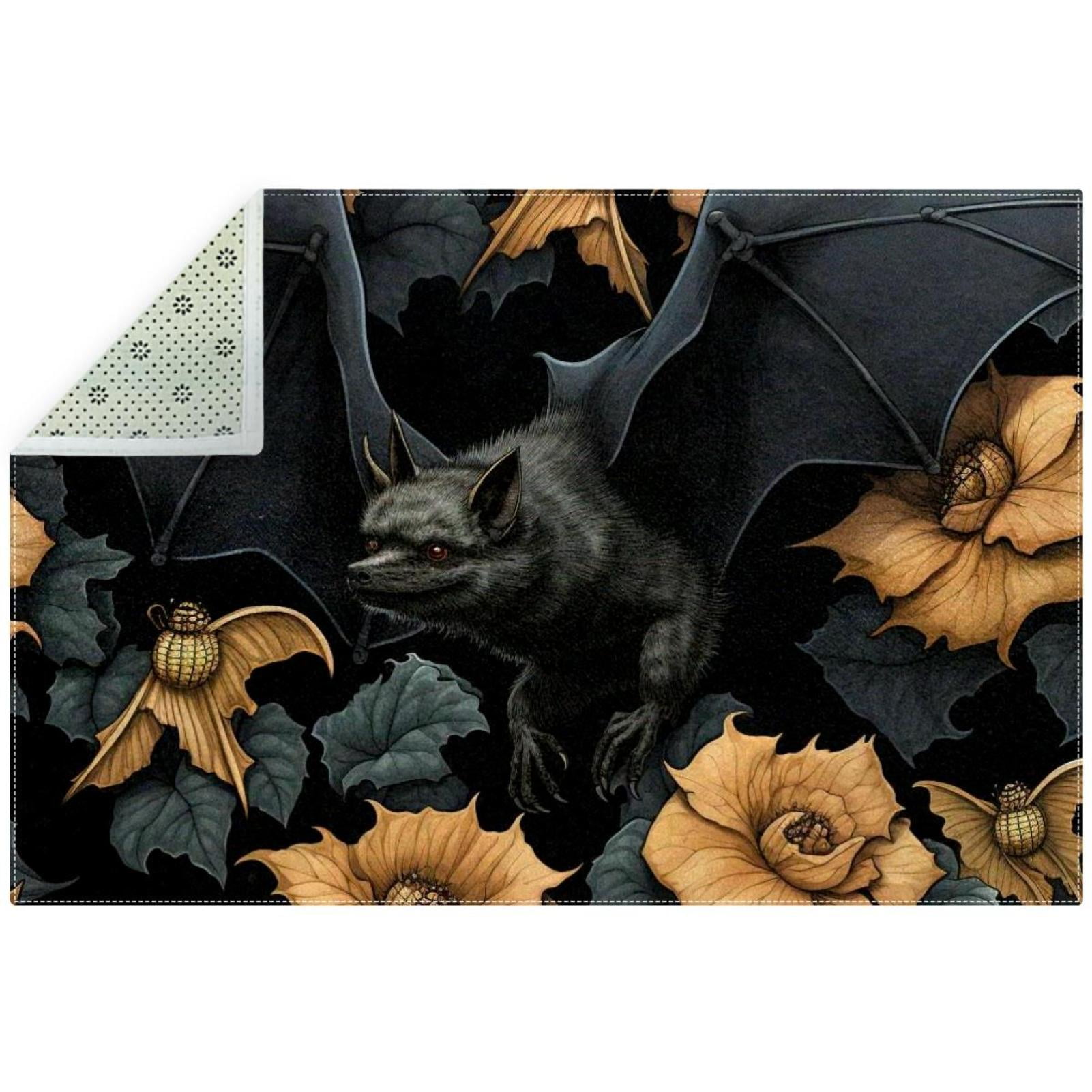 Bats Polyester Right-Angle Door Mat | Durable Indoor/Outdoor Rug for ...