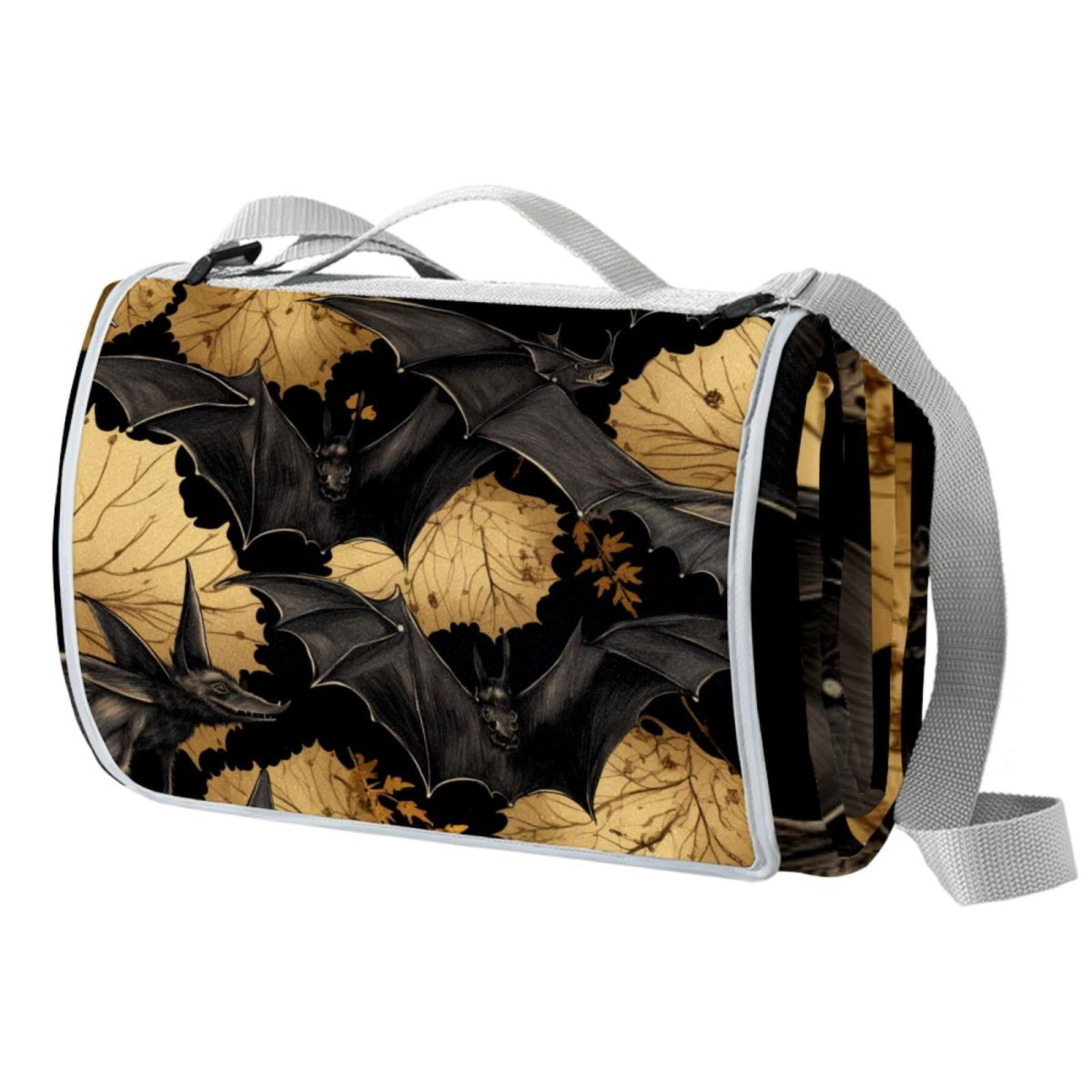 Bats Portable Canvas Picnic Blanket Waterproof Backing for Outdoor ...