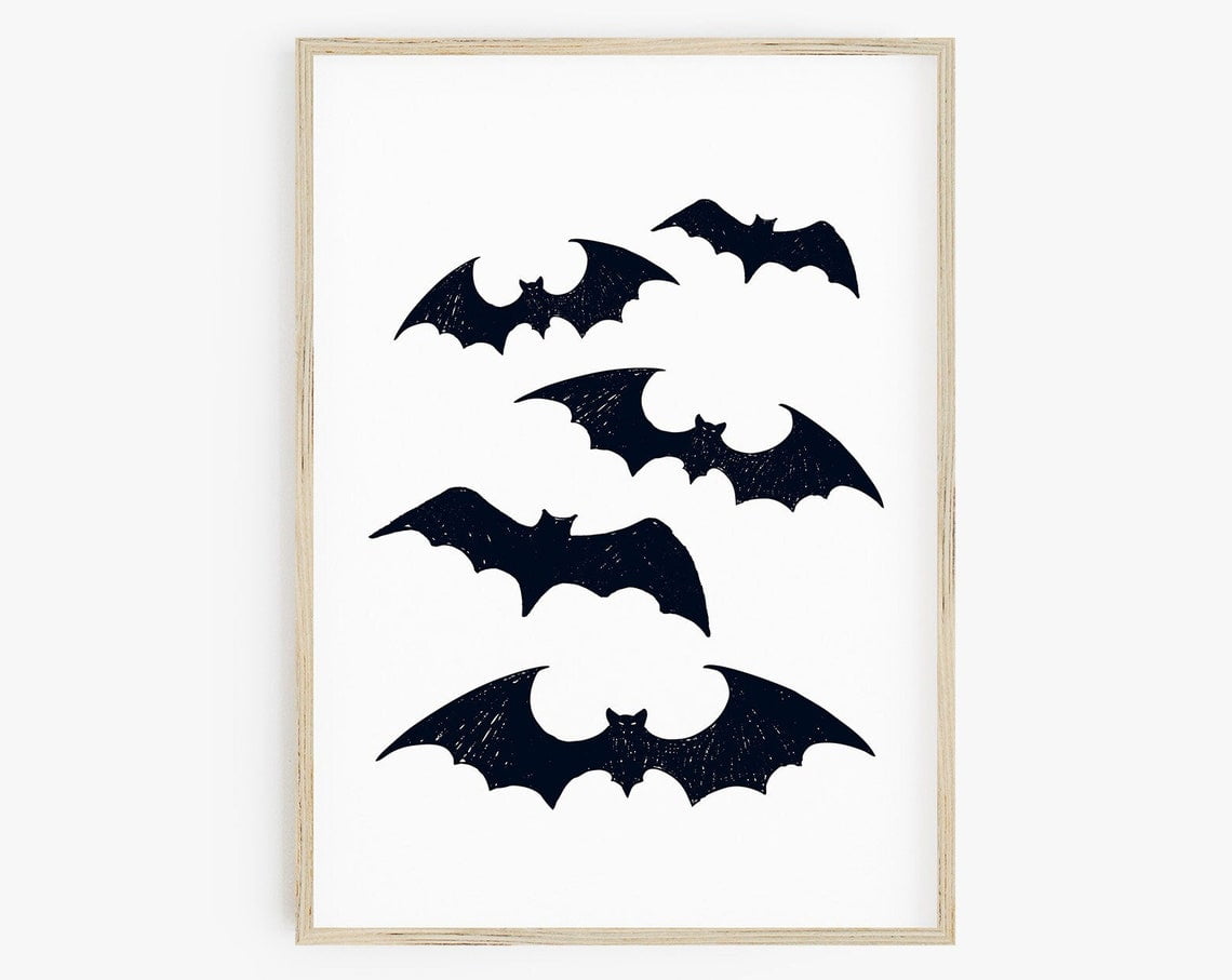 Bats Print, Bat Poster, Large Poster Print, Bat Print, Wall Art, Modern ...