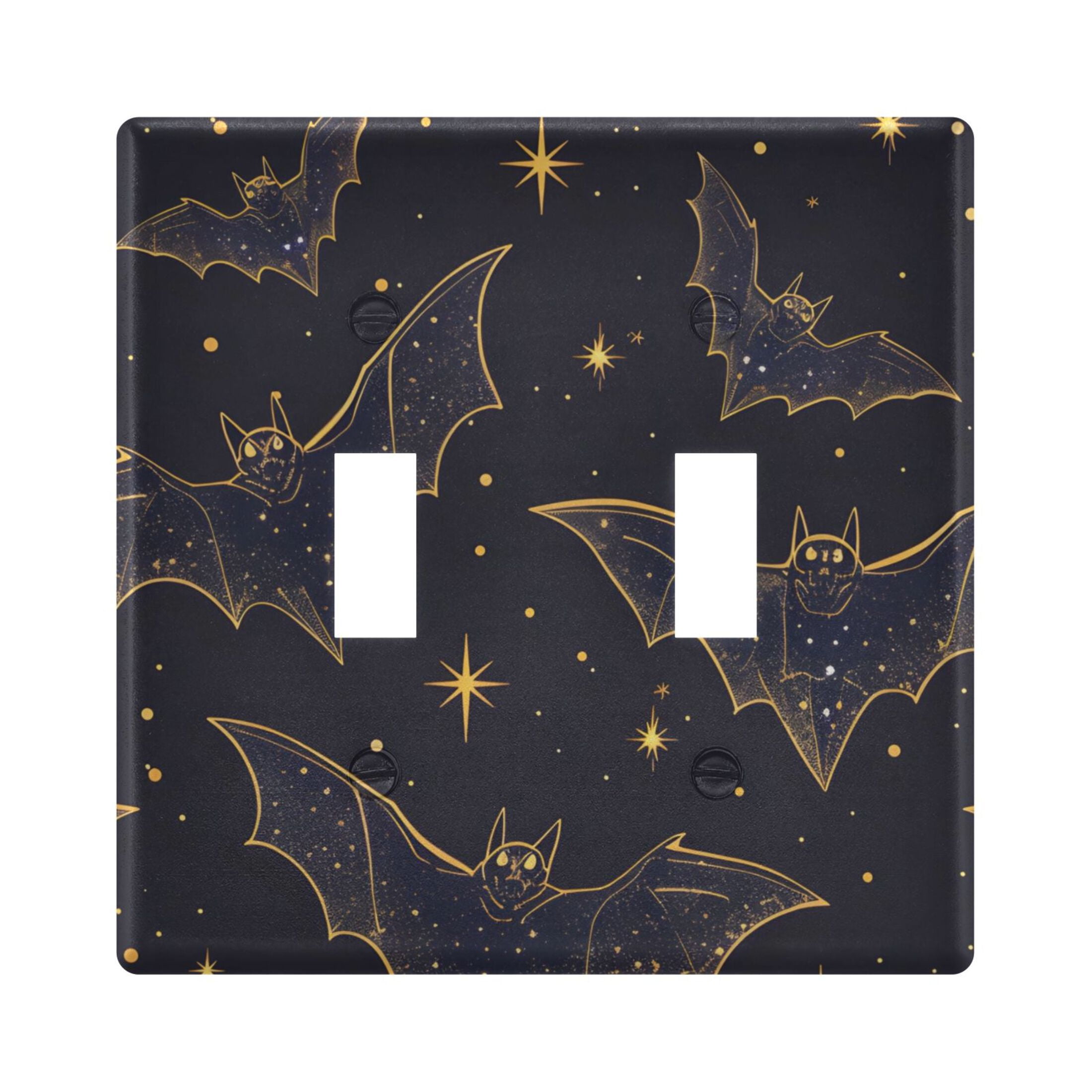Bats Silhouette and Star Light Switch Plate Covers 2 Gang Wall Plate ...