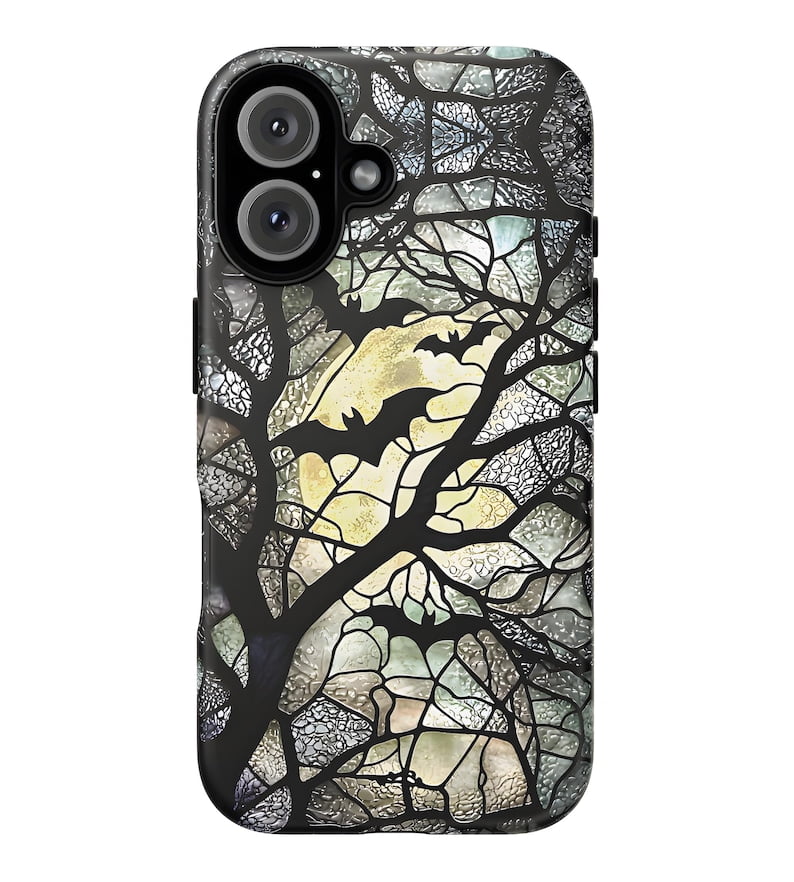 Bats Stained Glass Haunted Halloween Witchycore Phone Case Compatible ...
