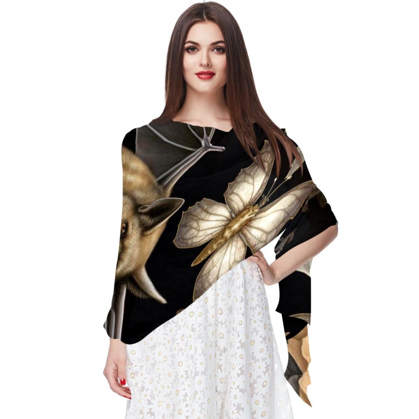 Bats Translucent Chiffon Yarn Silk Scarf - Light Breathable Material ...
