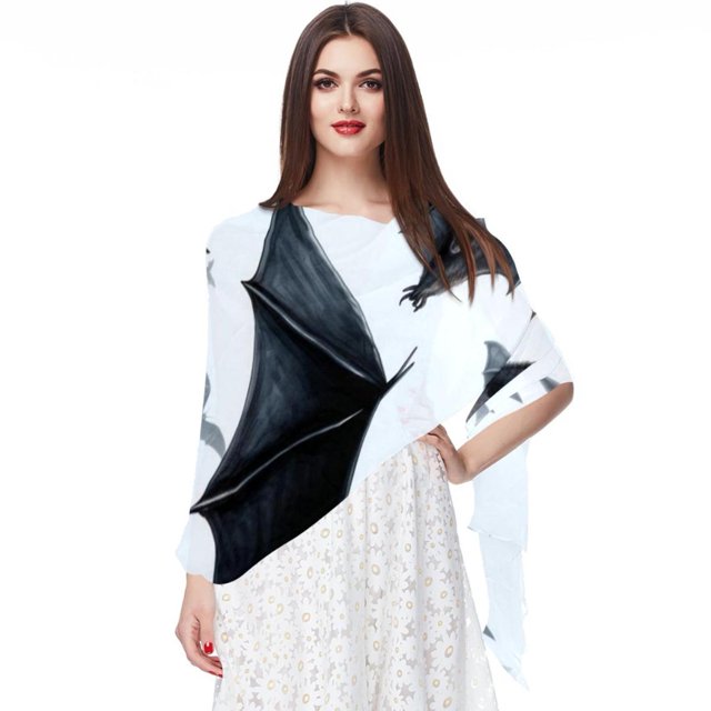 Bats Translucent Chiffon Yarn Silk Scarf - Light Breathable Material ...
