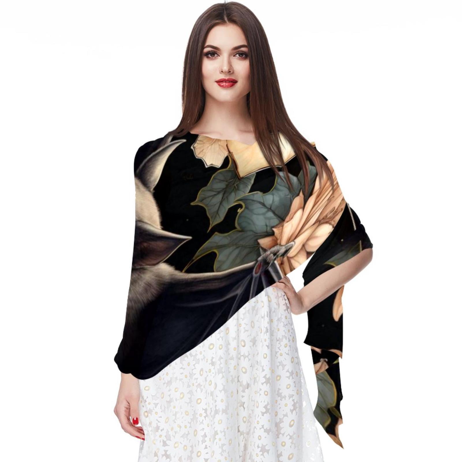 Bats Translucent Chiffon Yarn Silk Scarf - Lightweight and Breathable ...