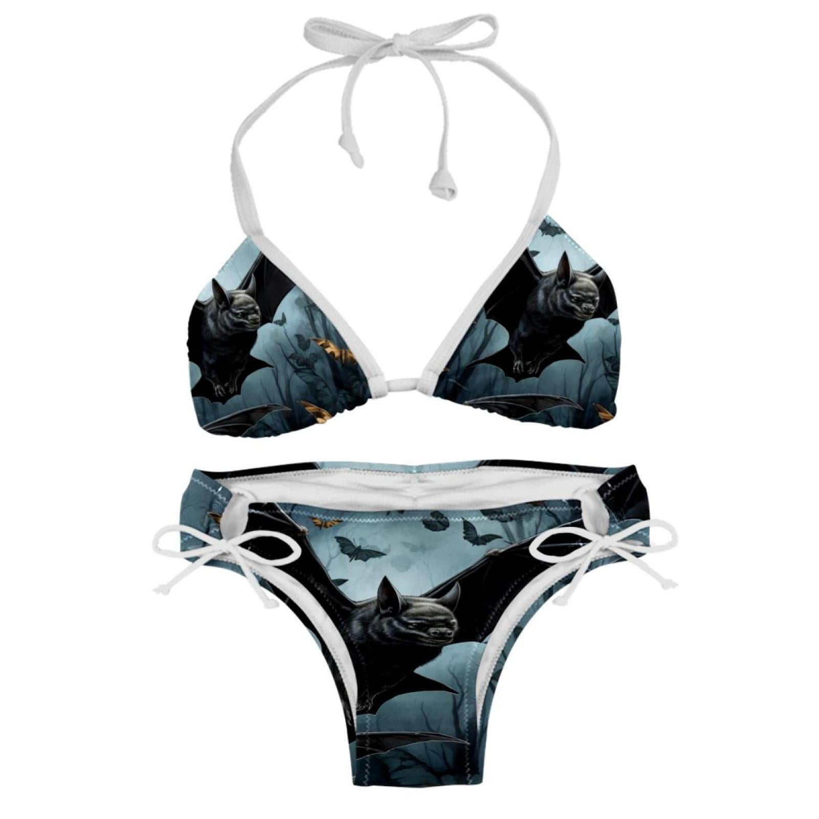 Bats Women's Bikini Set with Detachable Sponge, Adjustable Strap, Two ...
