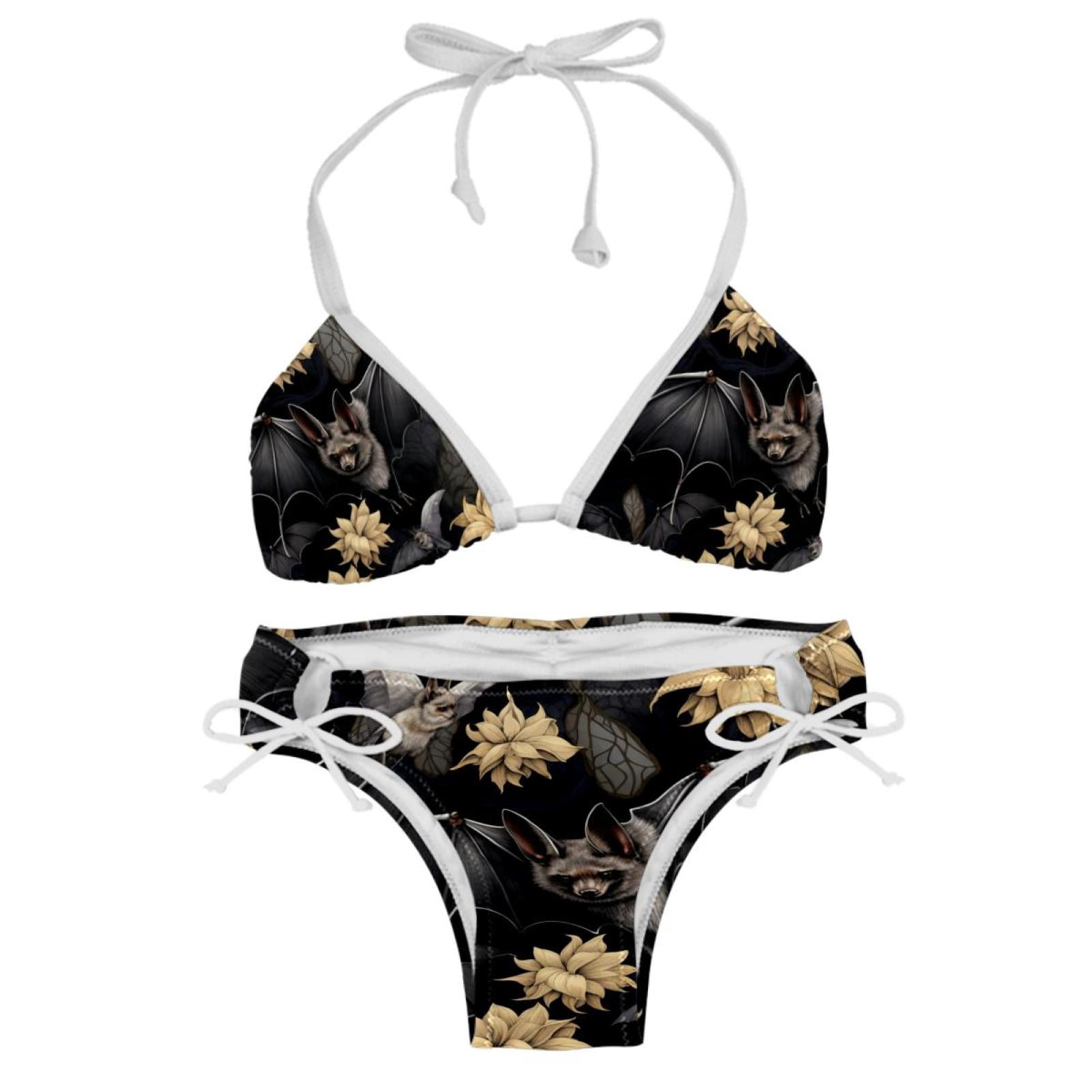 Bats Women's Bikini Set with Detachable Sponge, Adjustable Strap, Two ...