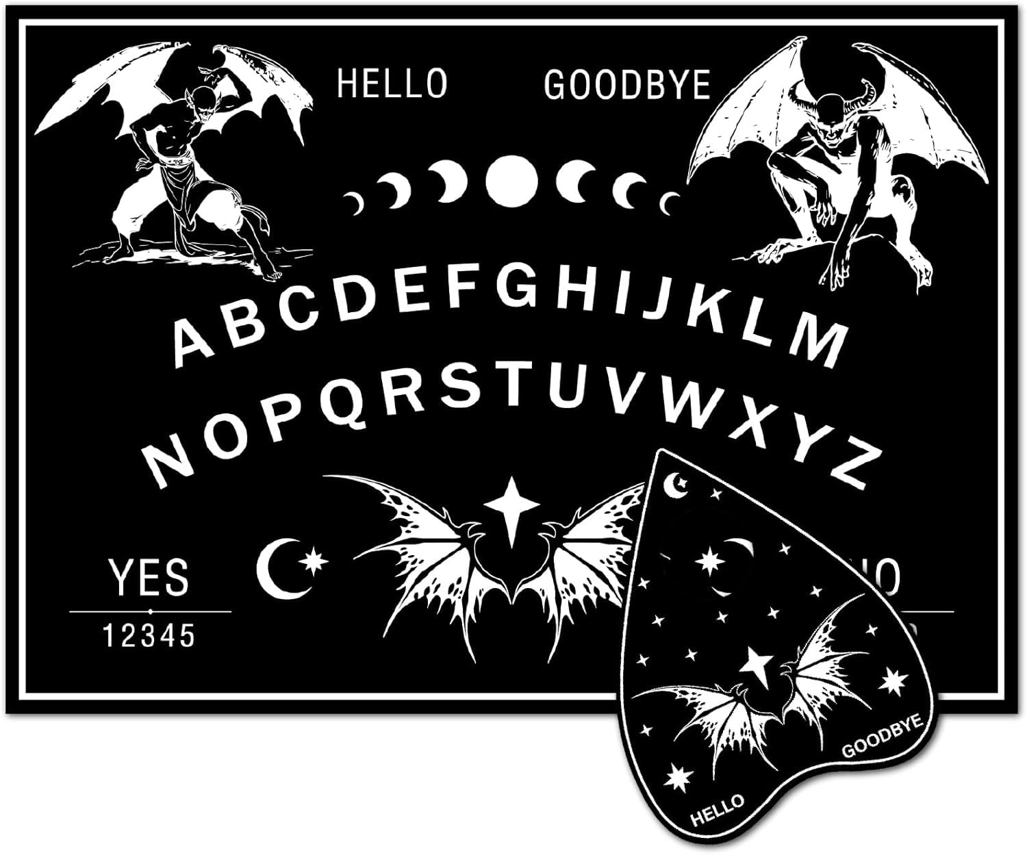 Bats Wood Spirit Board Talking Board Dowsing Divination Set with ...