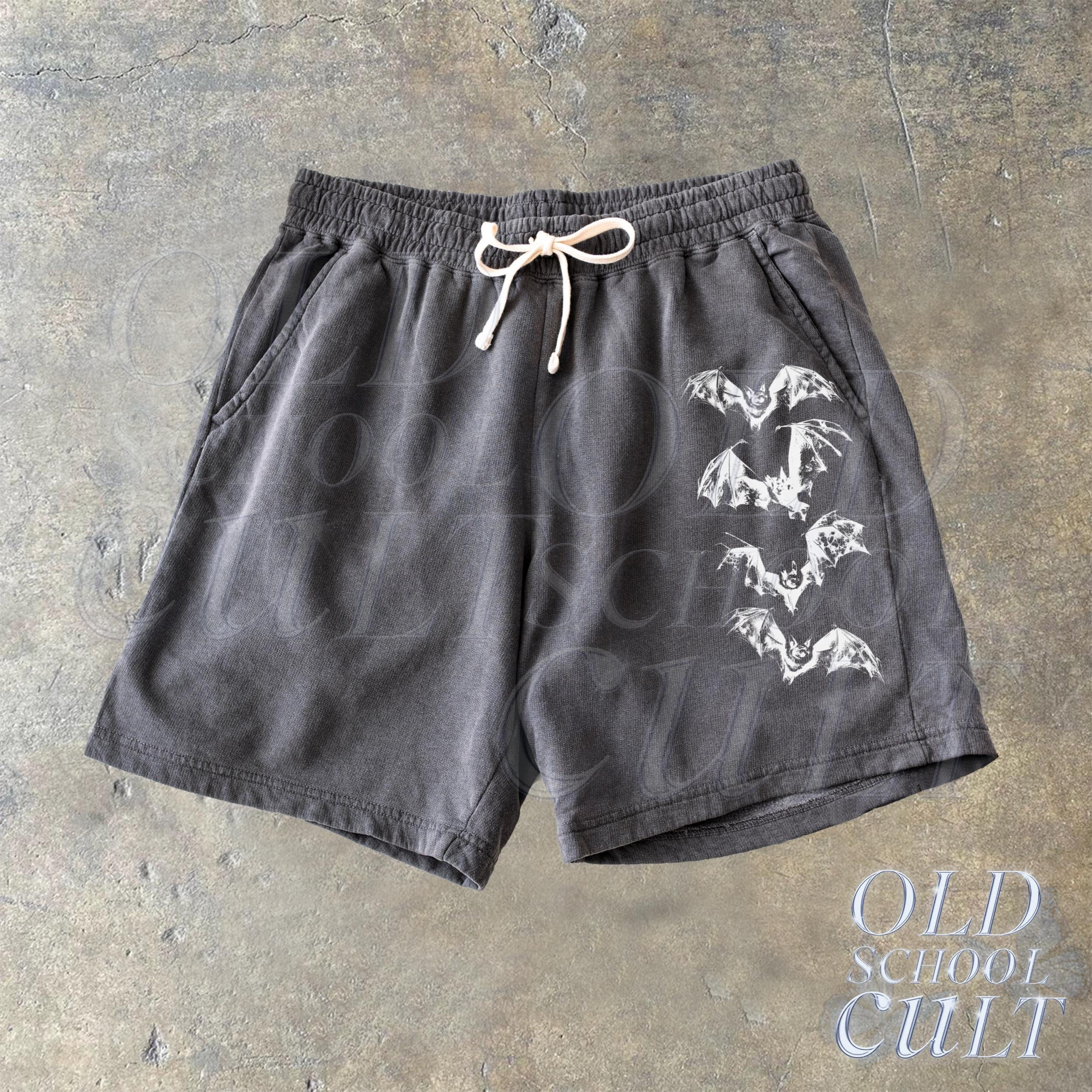 Bats Y2k Sweat Shorts, Retro Washed Sport Shorts, Hero Dyed Pants ...