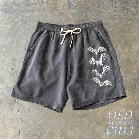 Bats Y2k Sweat Shorts, Retro Washed Sport Shorts, Hero Dyed Pants ...