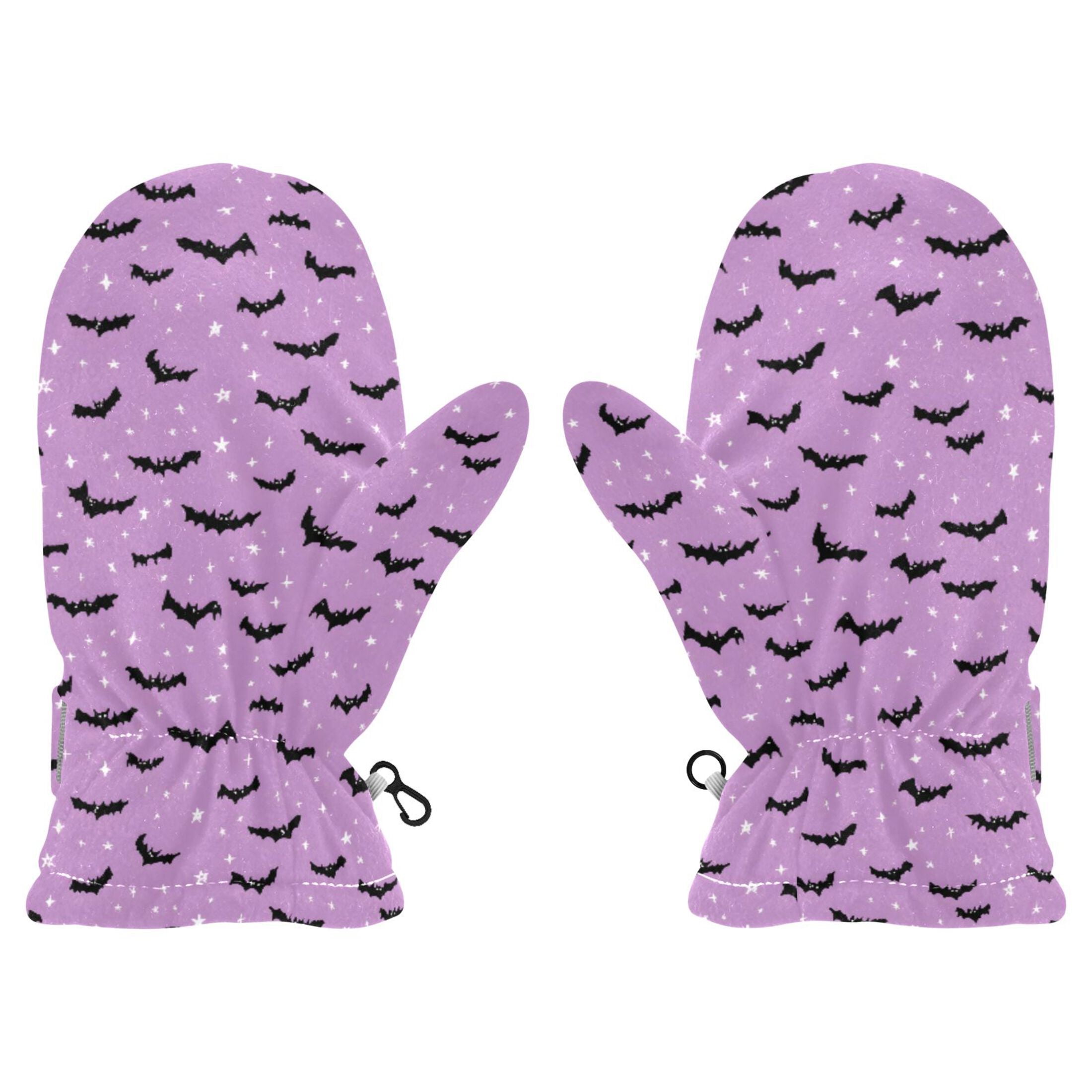 Bats and Stars Cold Weather Mittens Cozy Gloves with Adjustable Fit ...