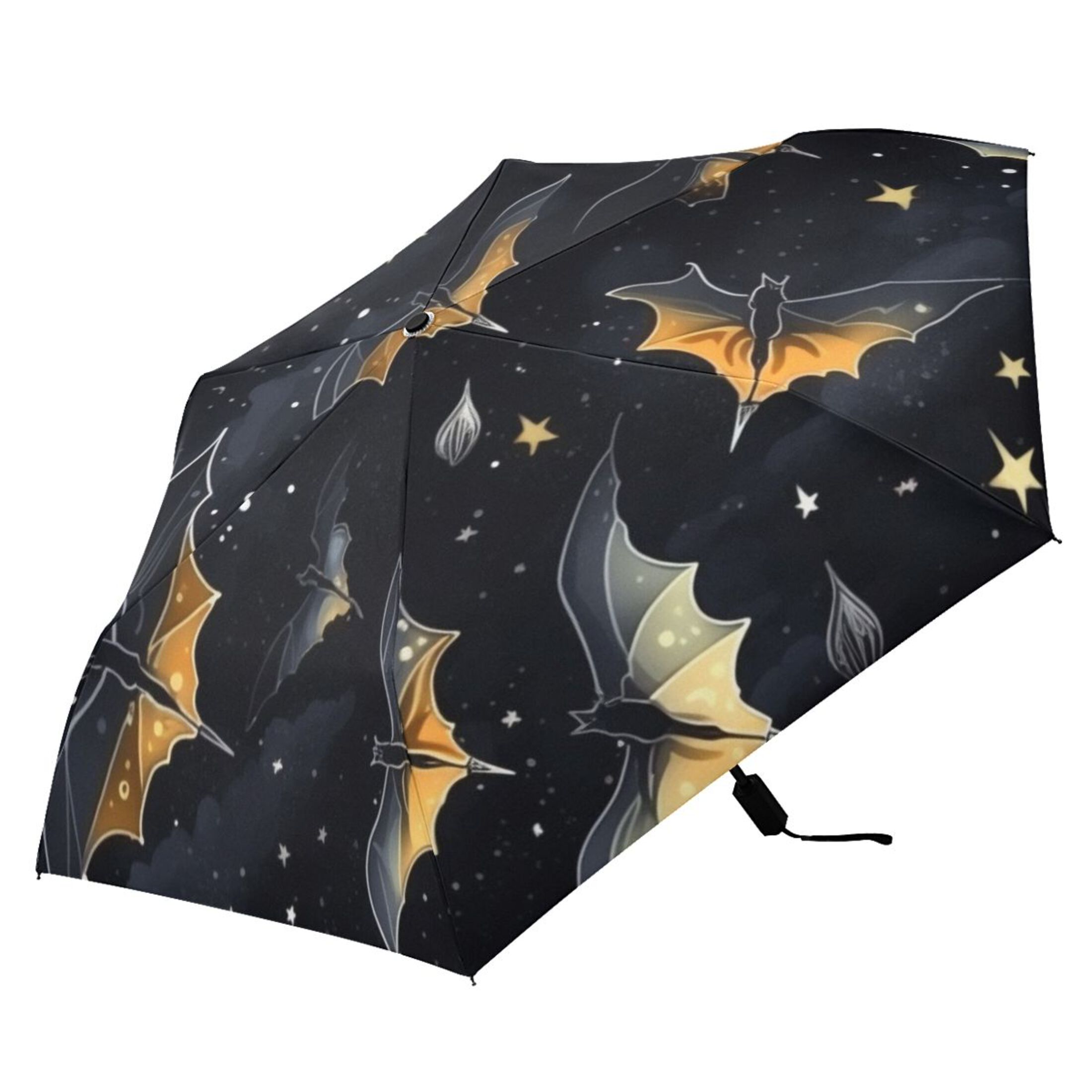 Bats with Star Compact Folding Umbrella for Rain Windproof Travel ...