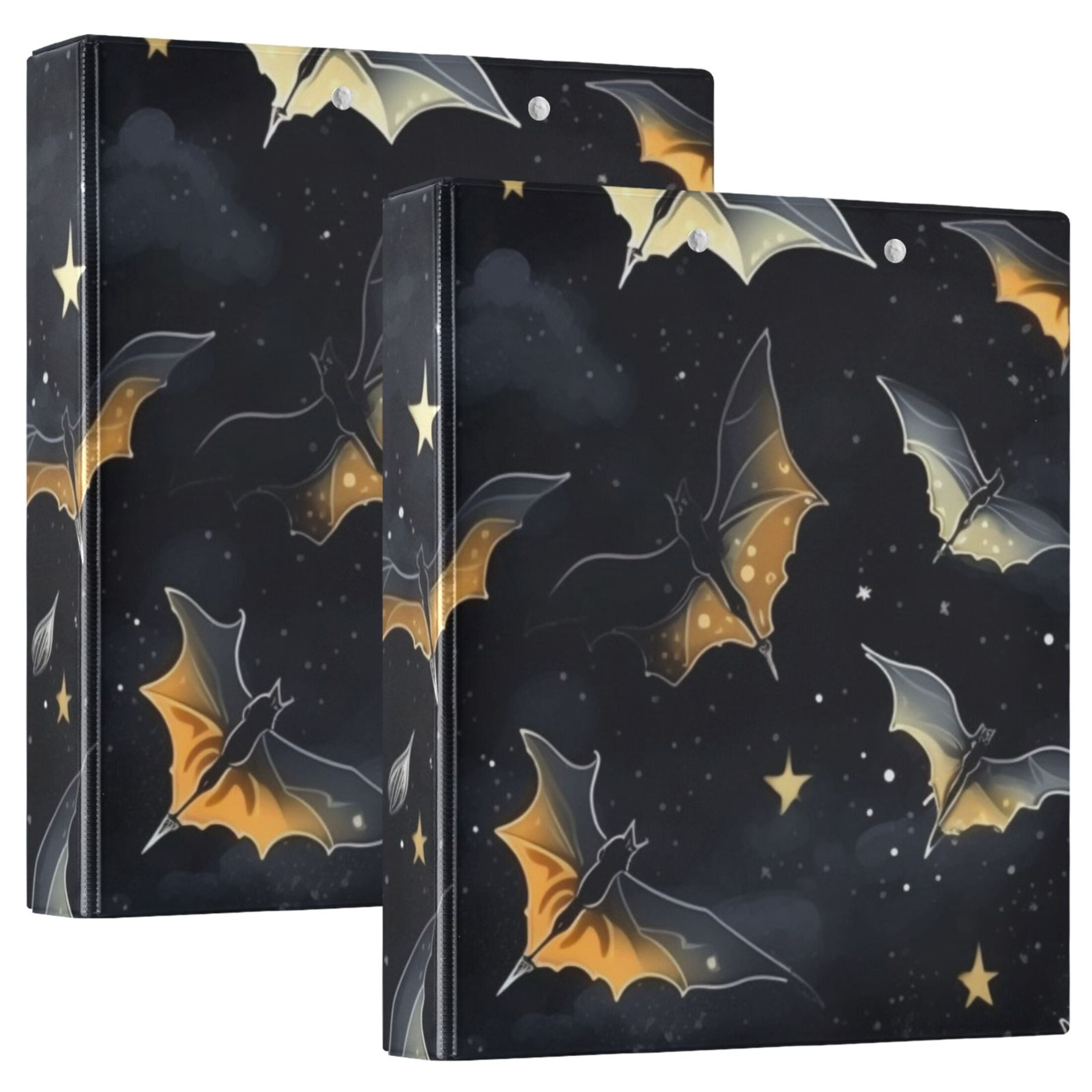 Bats with Star Hardcover 3 Ring Binder 1.5 inch Round Rings with ...