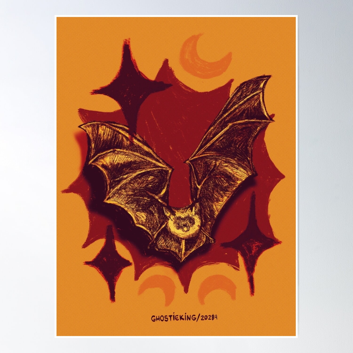 Batsy Batsy | Solar Sky Version Poster Wall Art, Modern Wall Decor ...