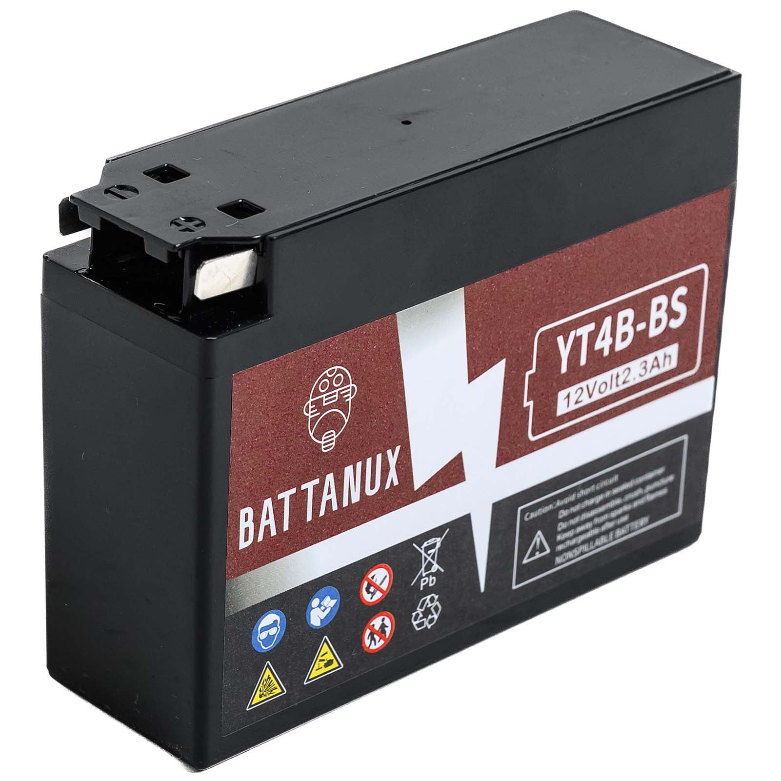 Battanux YT4B-BS Battery & Motorcycle Battery, Sealed SLA/AGM 12Volts2 ...