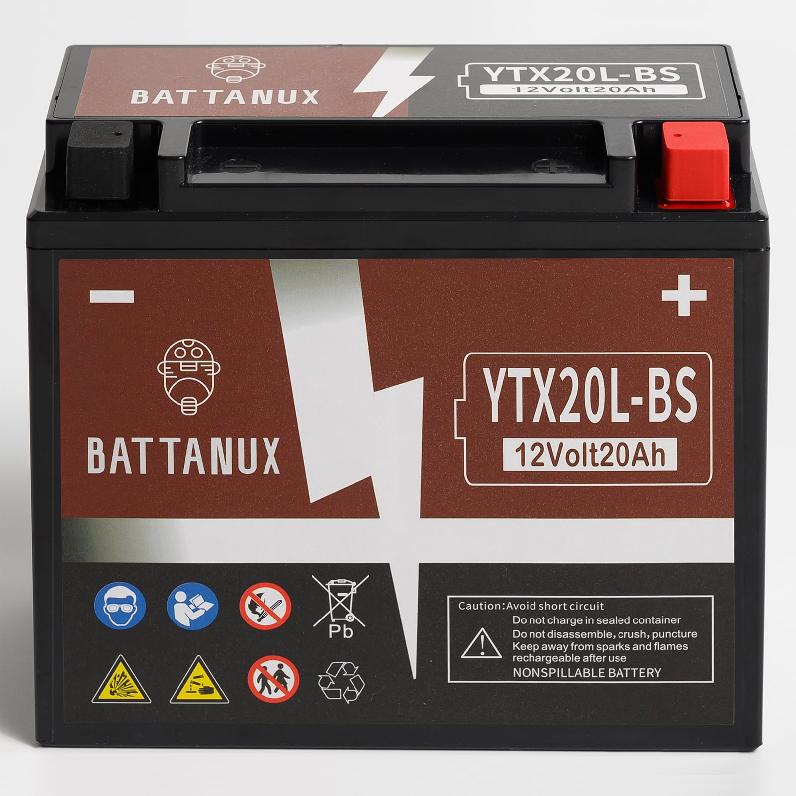 Battanux YTX20L-BS Battery & Motorcycle Battery, Sealed SLA/AGM 12 ...
