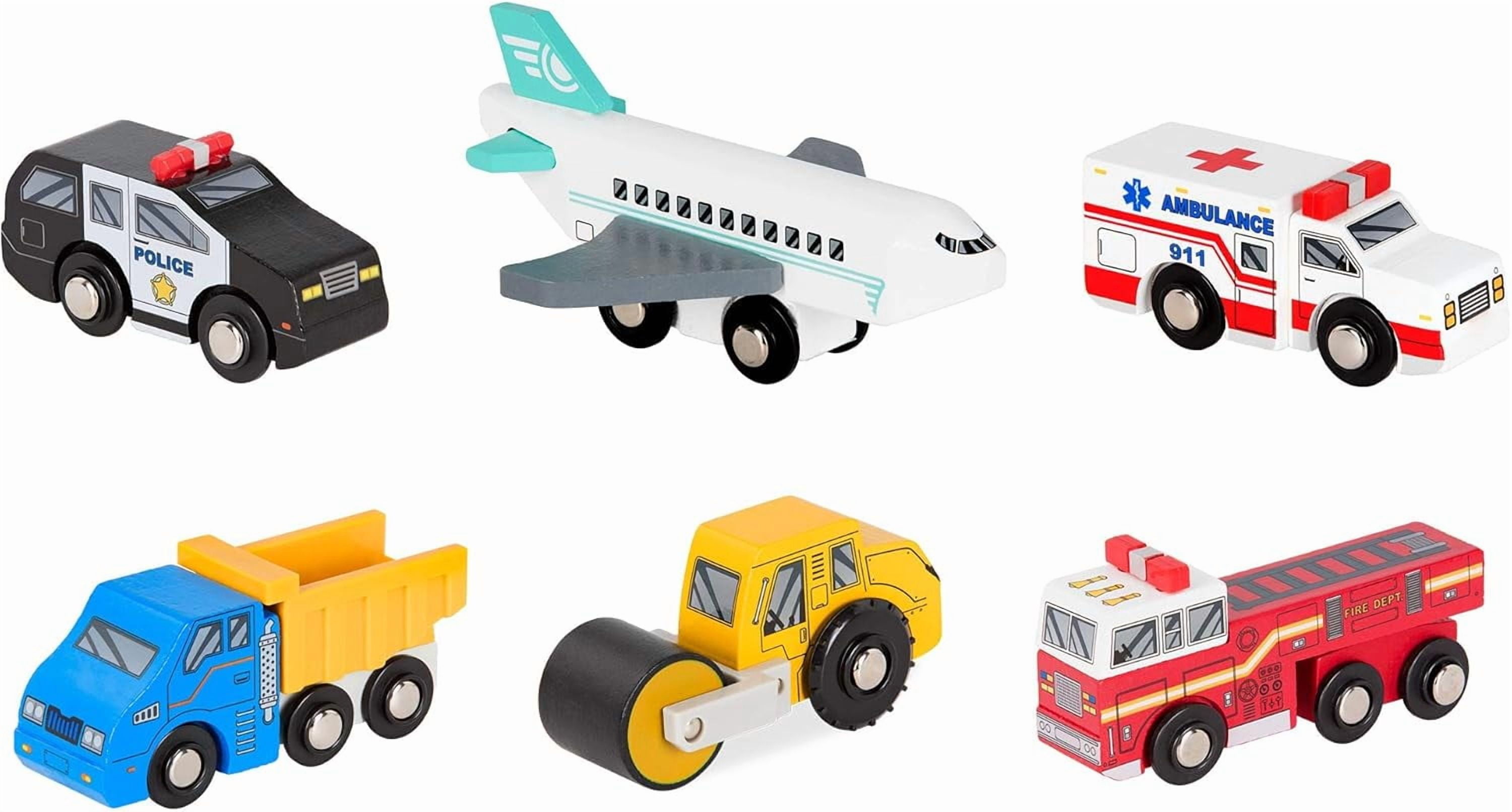 Battat – Miniature Toy Cars – 6 Pieces Wooden Minis – Classic Rescue ...