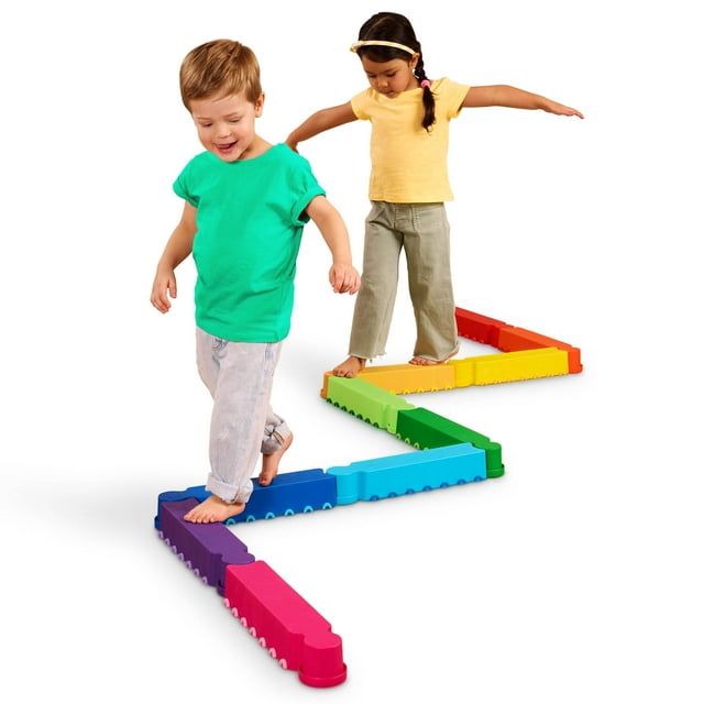 Battat Rainbow Ridge Balance Beams Active Playset with 10pcs, Toddler ...