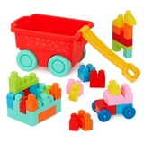 Battat Ride-On Hippo with 26 Building Blocks and Storage, Baby and ...